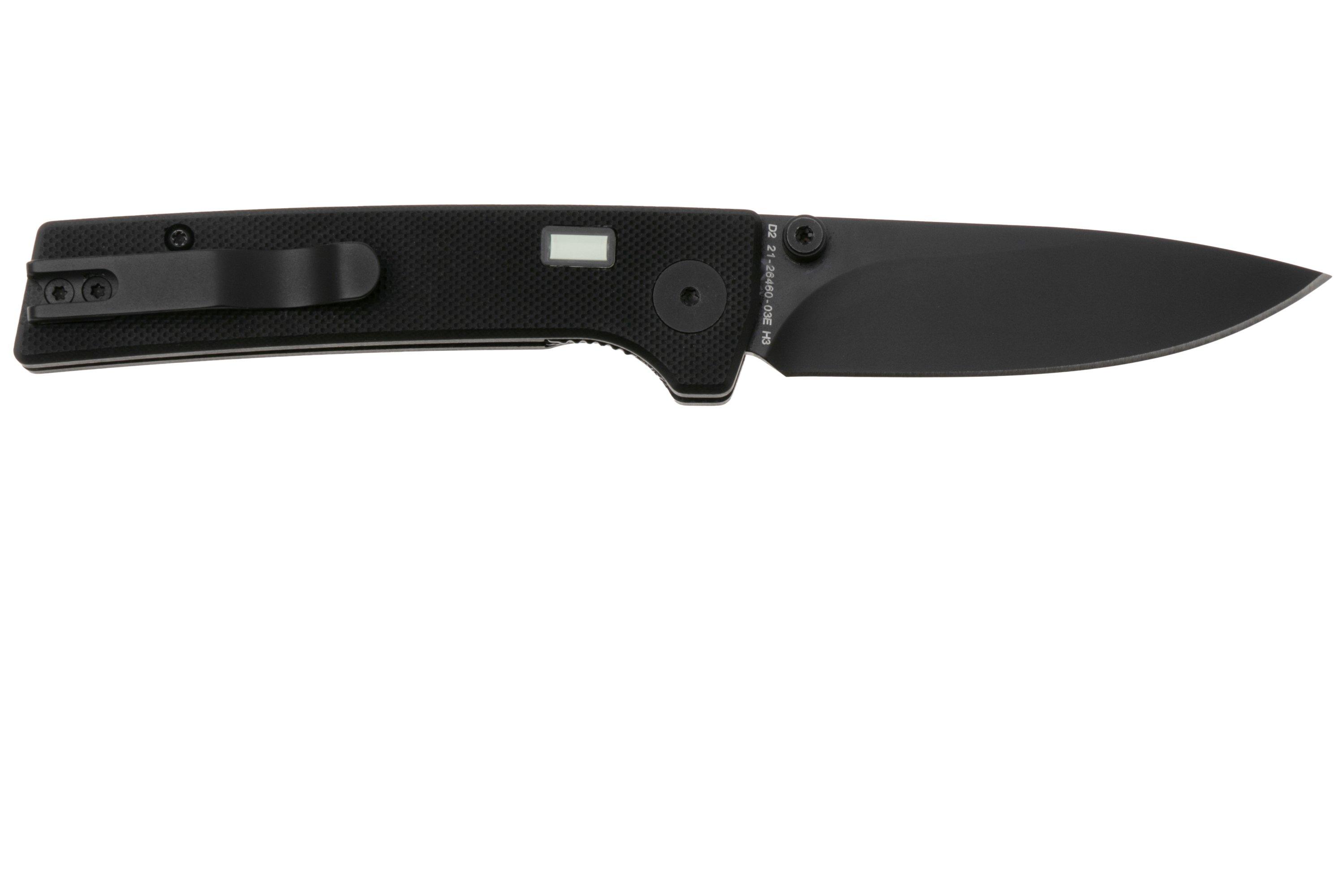 Glow Rhino Fermi FERMI-XG-RG, PVD D2, Black G10 Red Thumbstud, navaja ...
