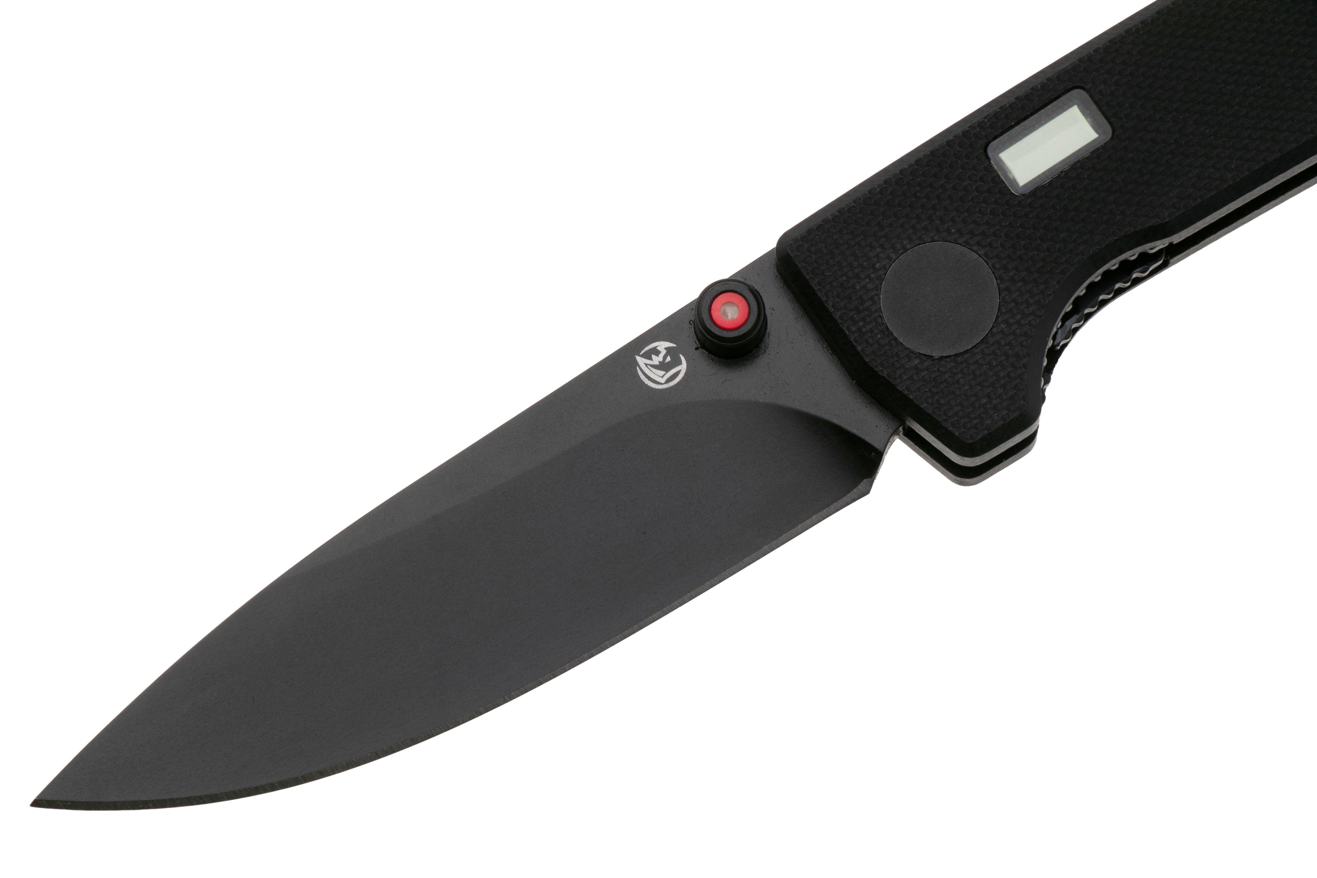 Glow Rhino Fermi FERMI-XG-RG, PVD D2, Black G10 Red Thumbstud, zakmes ...