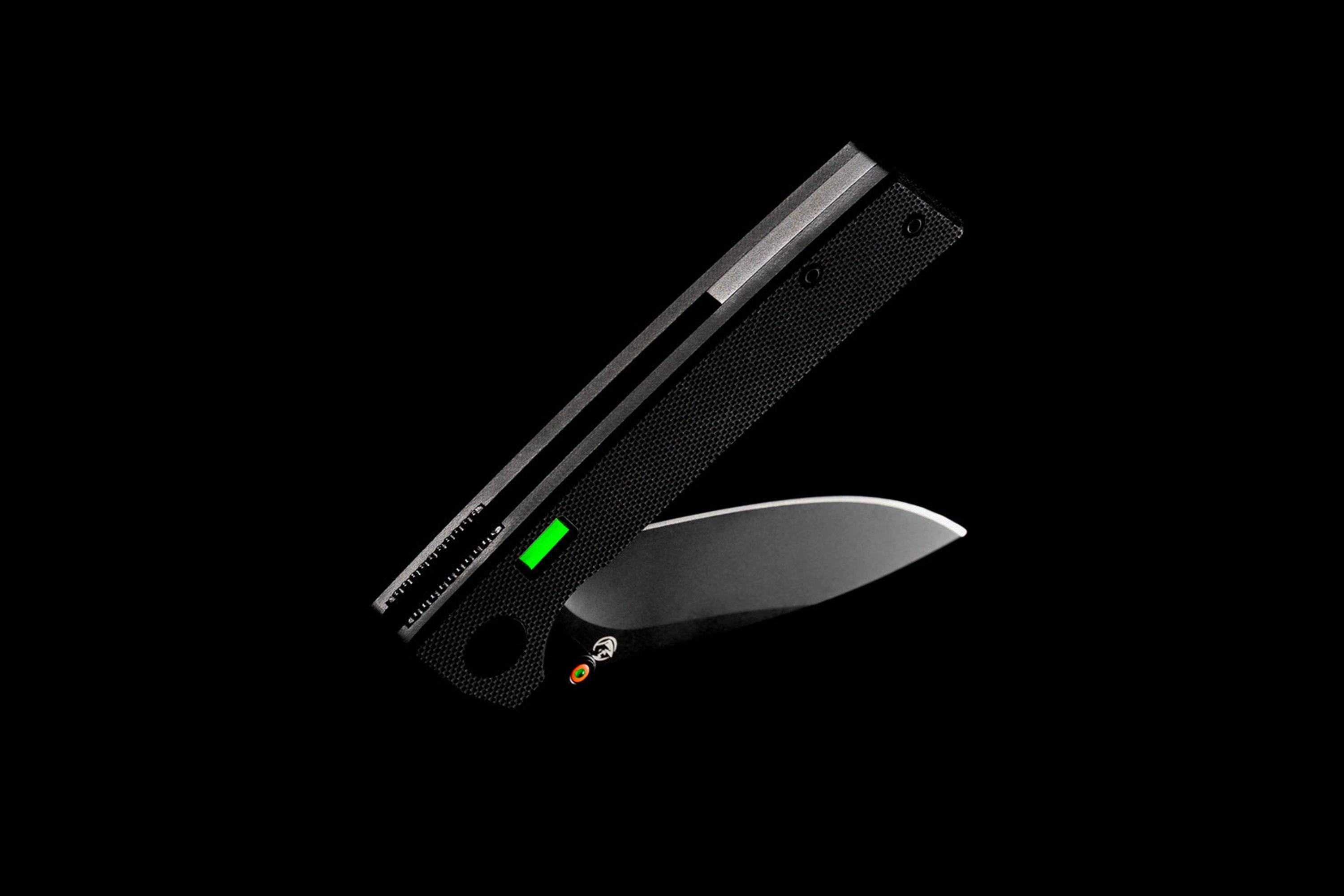Glow Rhino Fermi FERMI-XG-ZG, PVD D2, Black G10 Black Thumbstud, zakmes ...