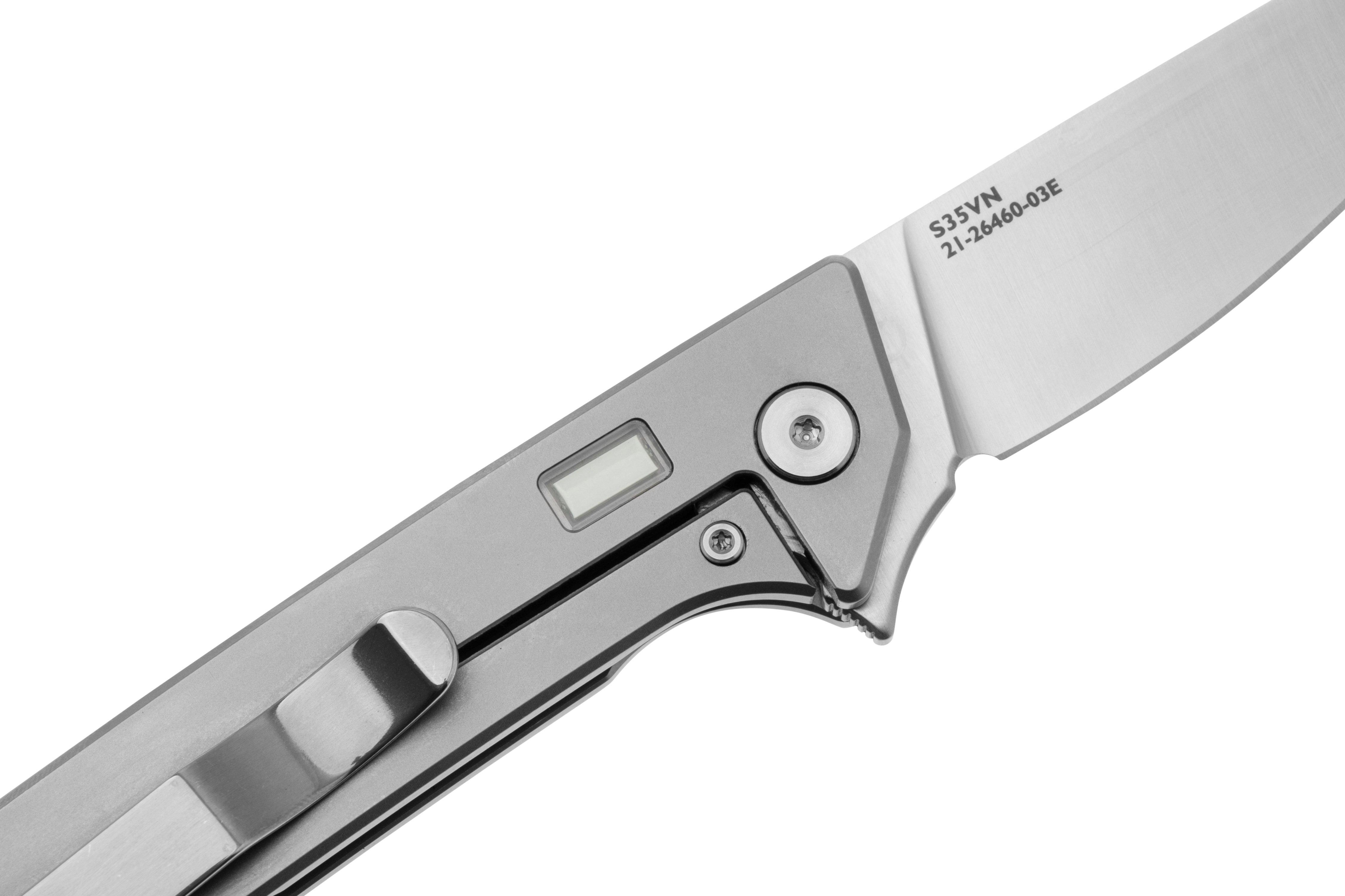 Glow Rhino Reactor KNIFE-REACT-TI Satin S35VN, Titanium Green Tritium ...