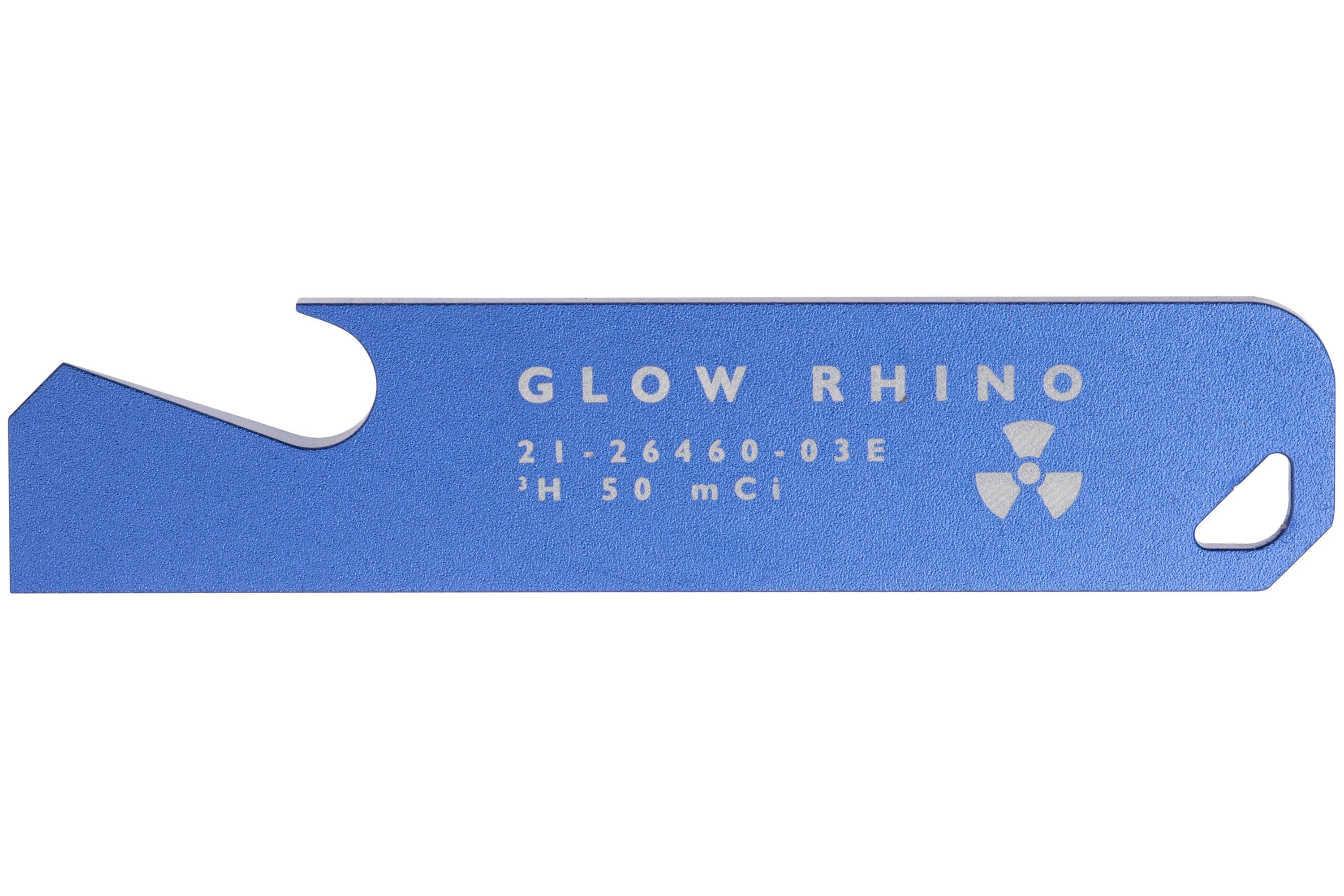Glow Rhino Pry Bar PRY-201-AL-B-XB Blue Anodized Aluminum Blue Tritium ...