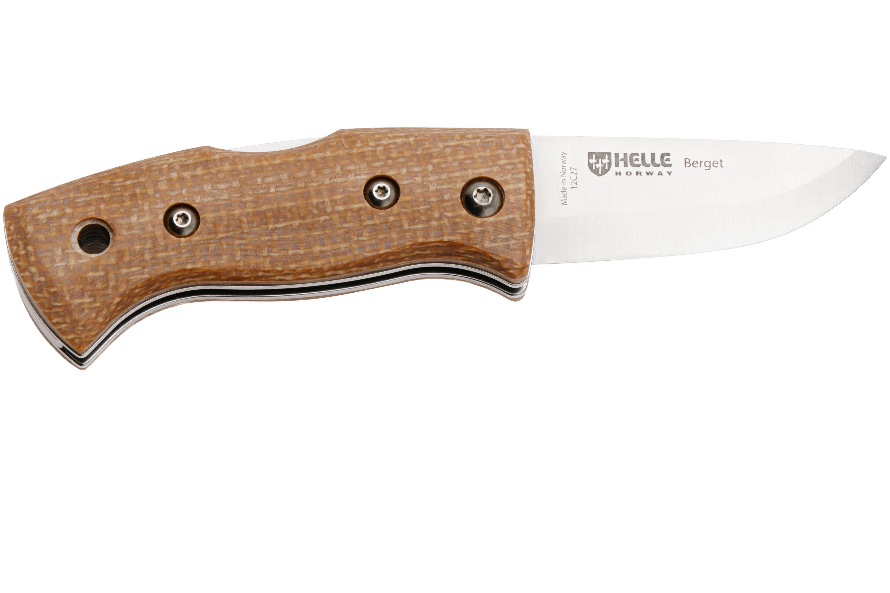 Helle 761 Berget, 2001763, Satin Sandvik 12C27, Mustard Jute Micarta ...