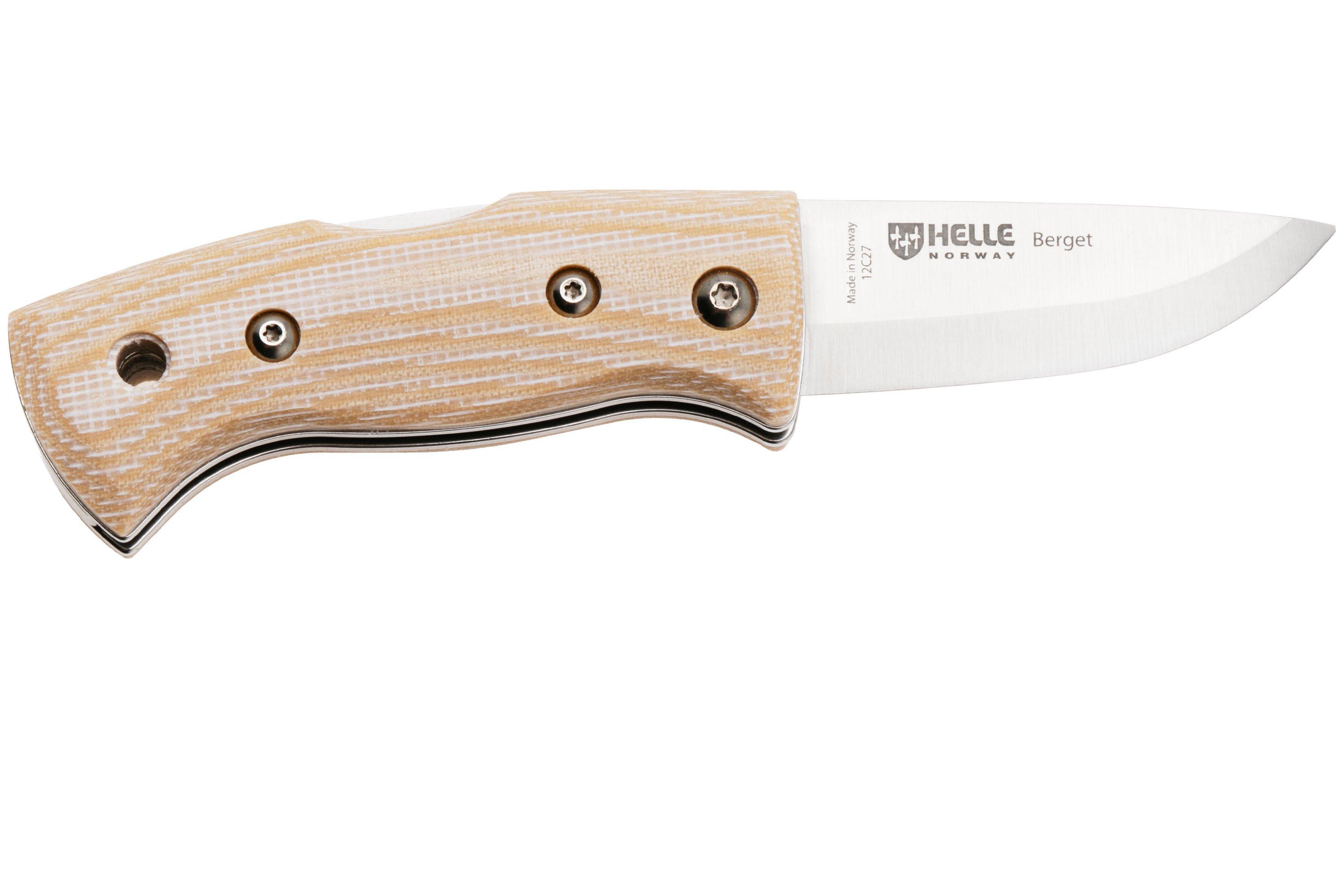 Helle 761 Berget, 200763, Satin Sandvik 12C27, Beige Canvas Micarta ...