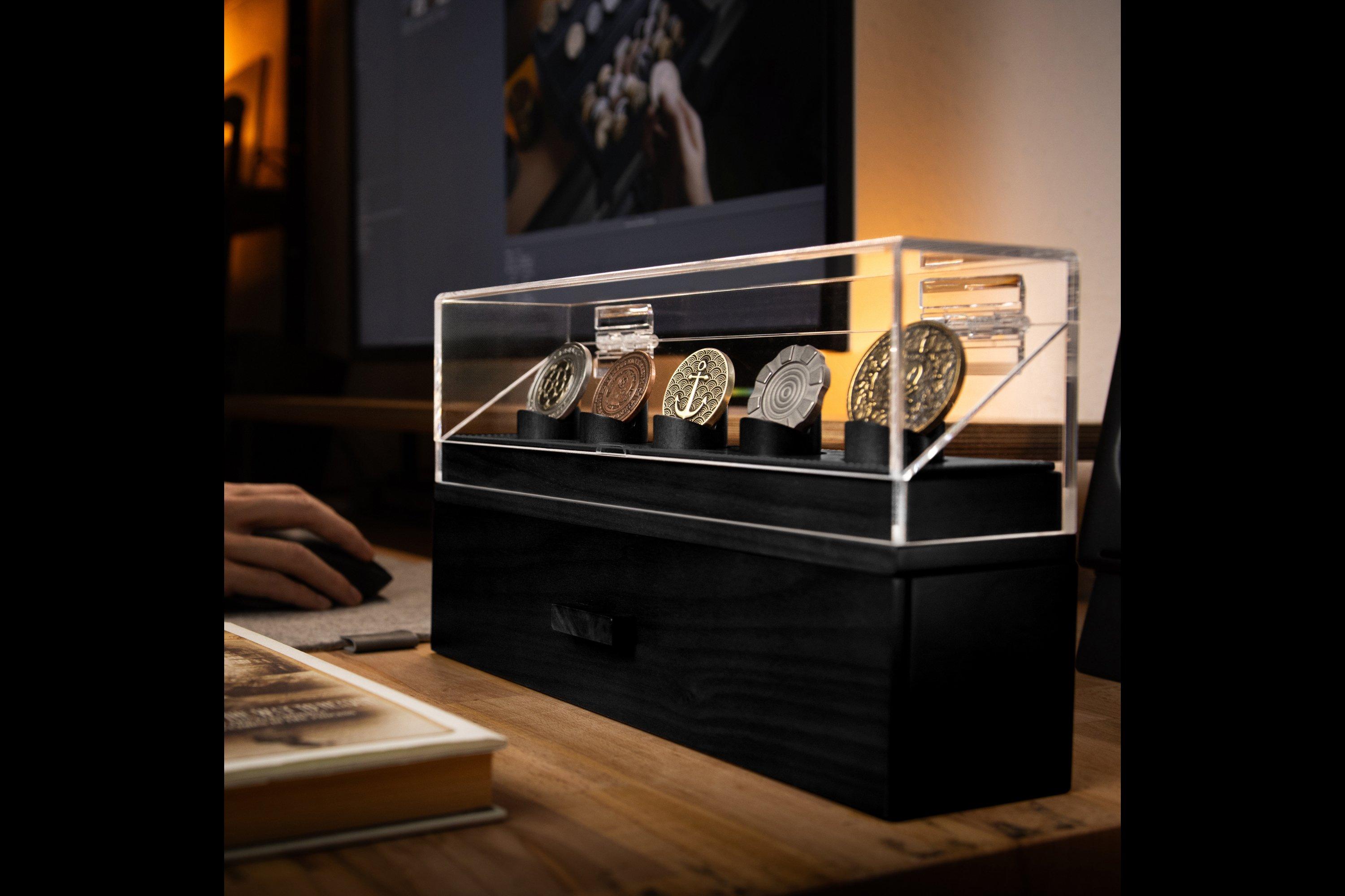 Holme & Hadfield Coin Deck COINDECK-B black, coin display case for 5 ...