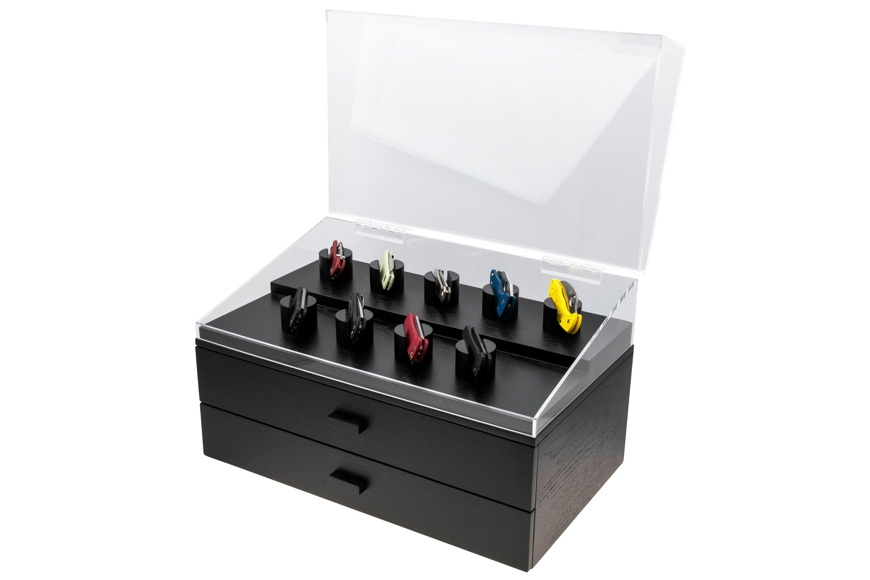 Holme & Hadfield Armada Knife Display Case AD-BK-1005-1 Black, boîte à couteaux de poche 50 ...