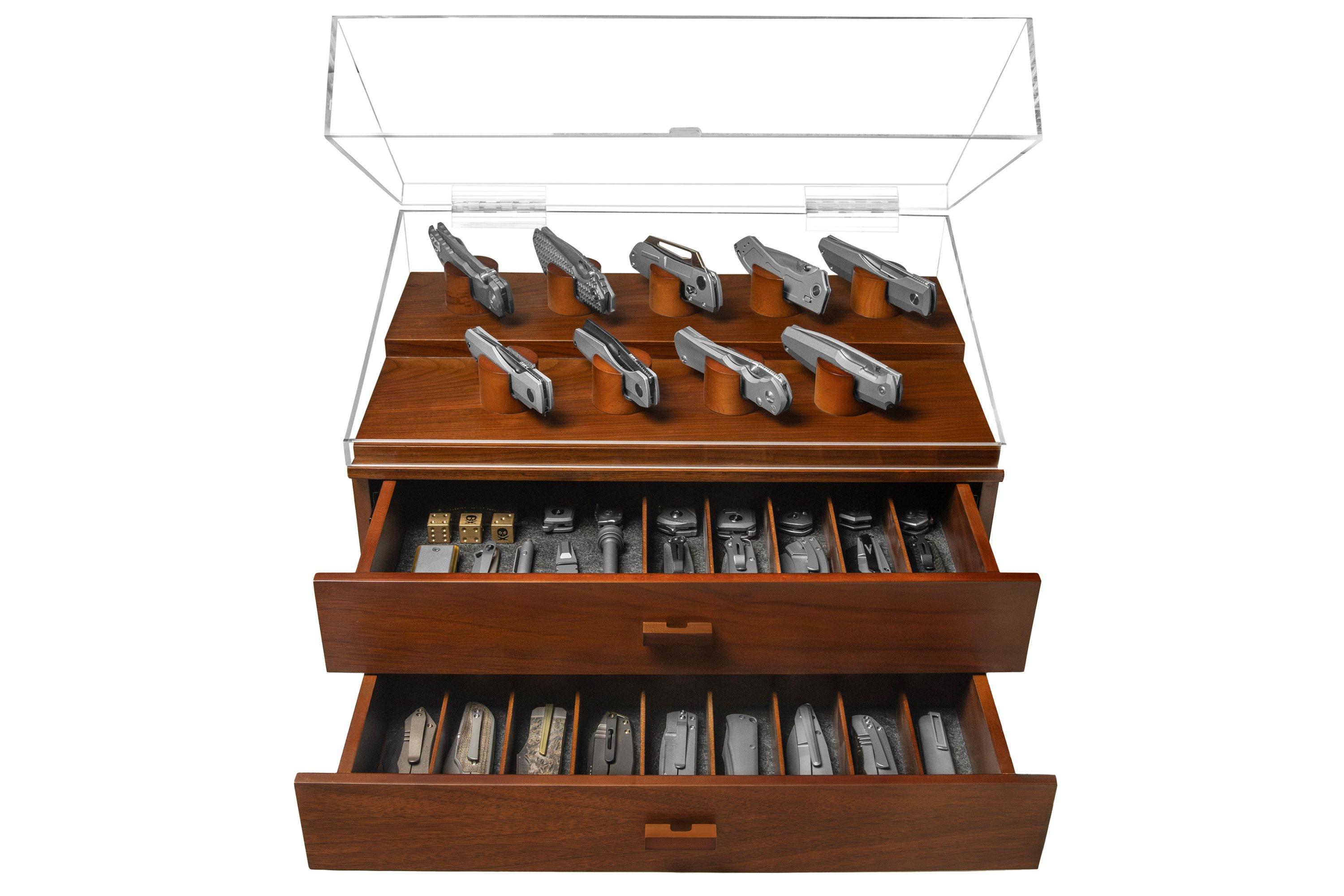 Holme & Hadfield Armada Knife Display Case AD-WT-0992-1 Walnut, pocket ...