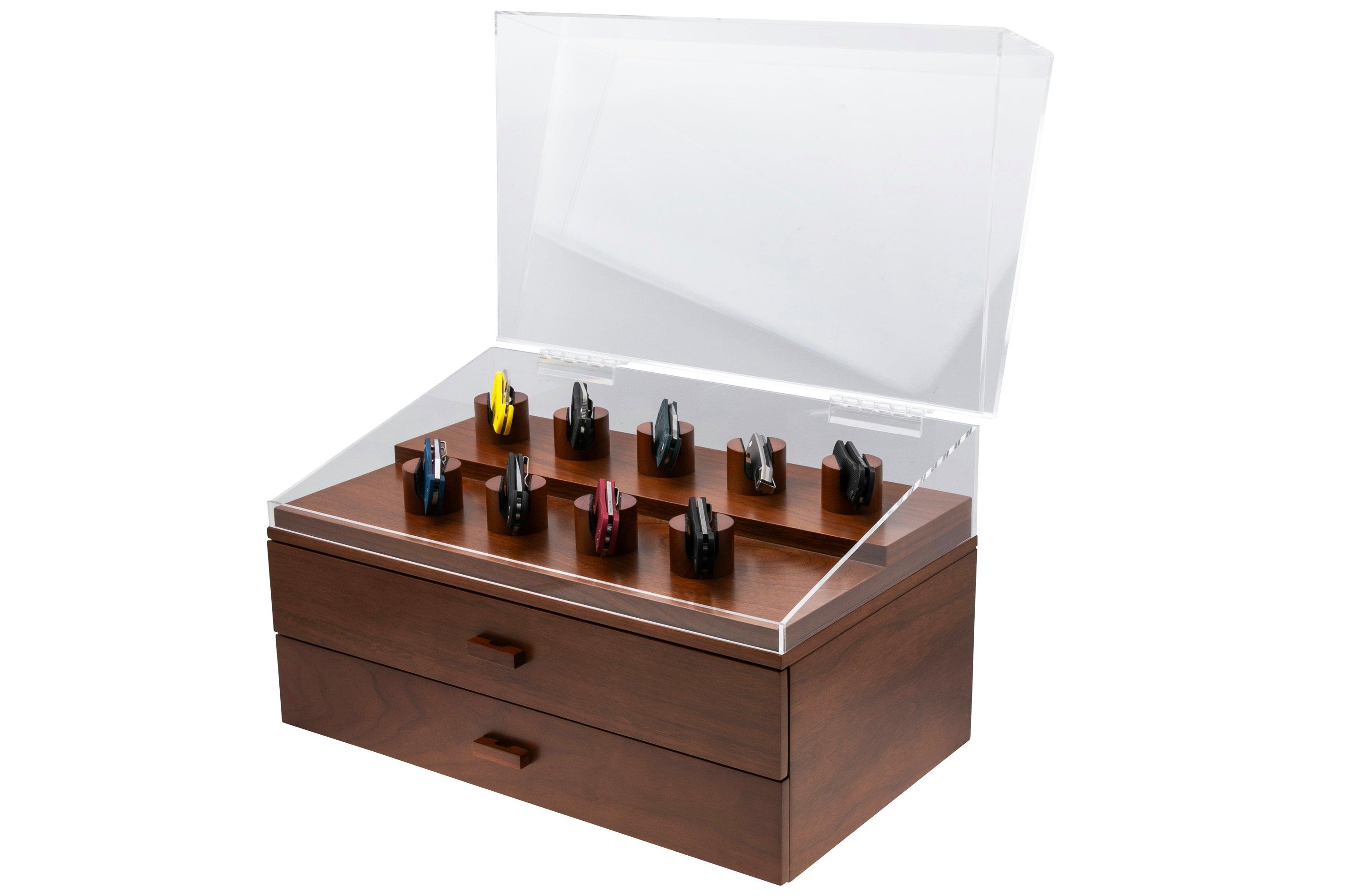 Holme & Hadfield Armada Knife Display Case AD-WT-0992-1 Walnut, pocket knives display 50 for ...