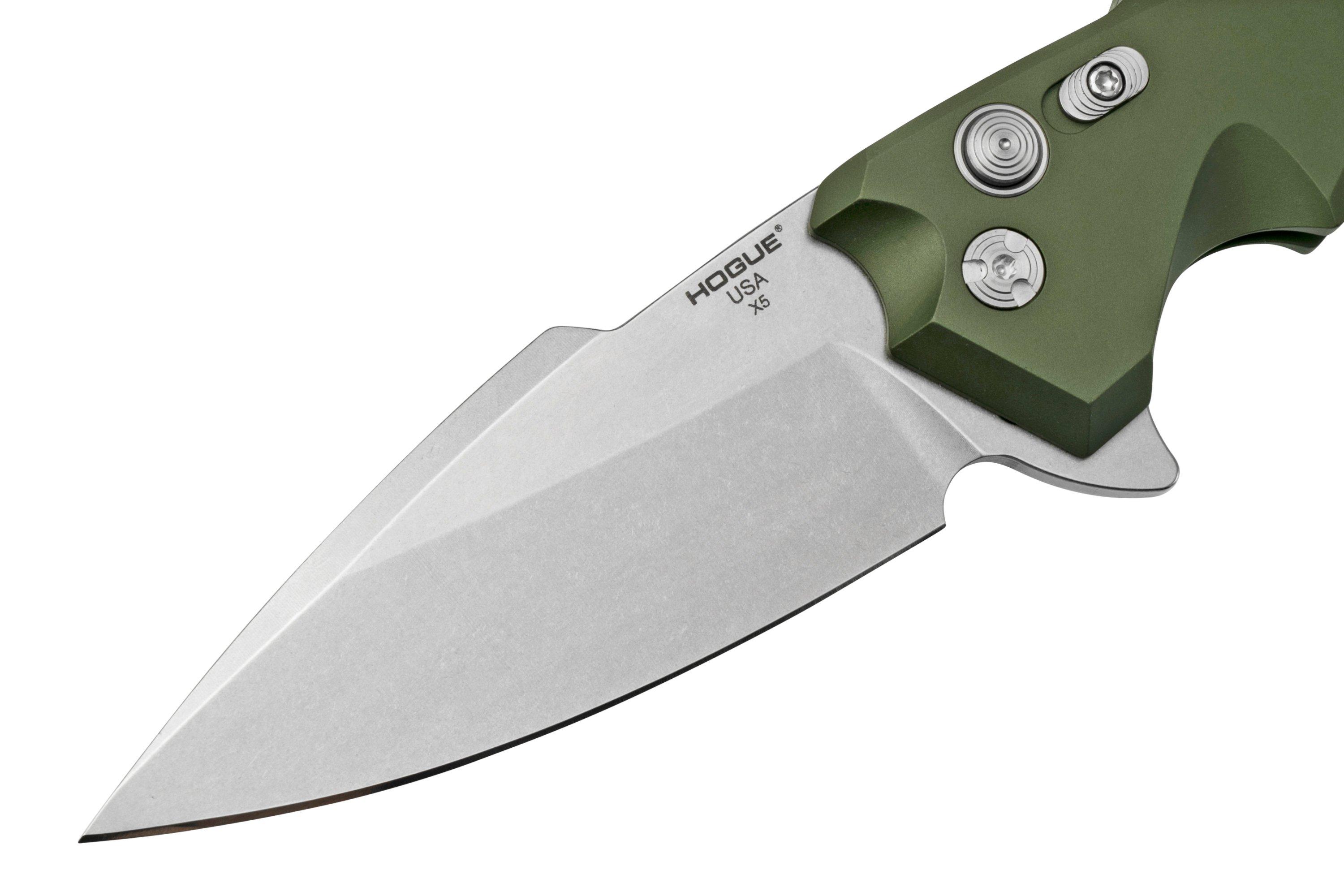 Hogue X5 4" Spearpoint 34551 OD Green navaja, diseño Allen Elishewitz ...