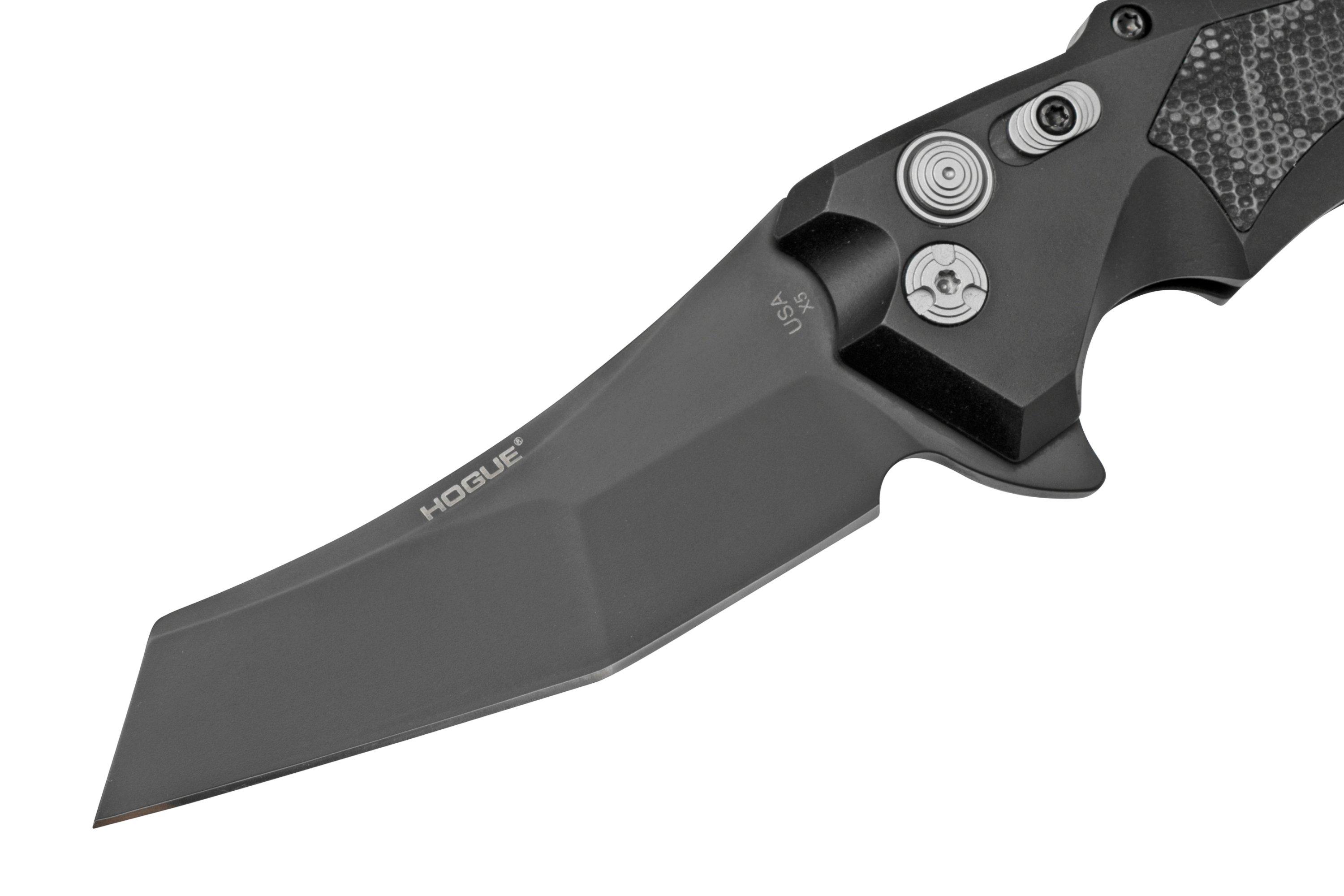Hogue X5 3.5" Wharncliffe 34569 Buttonlock Flipper, Black Finish ...