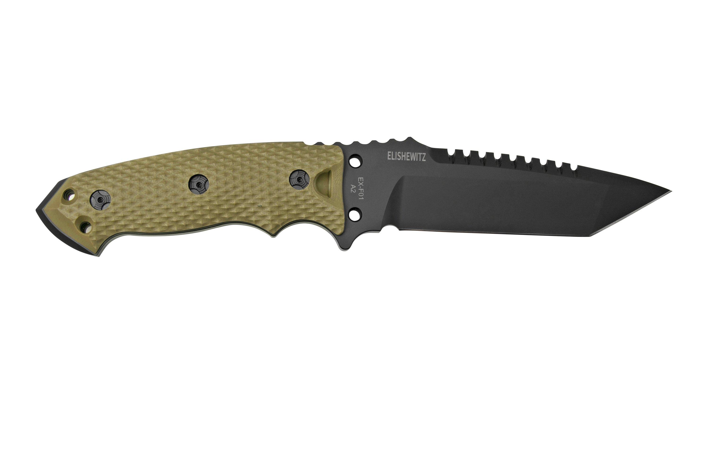 Hogue EX-F01 5.5" Tanto, OD Green G10, A2-steel, 35128 fixed knife ...