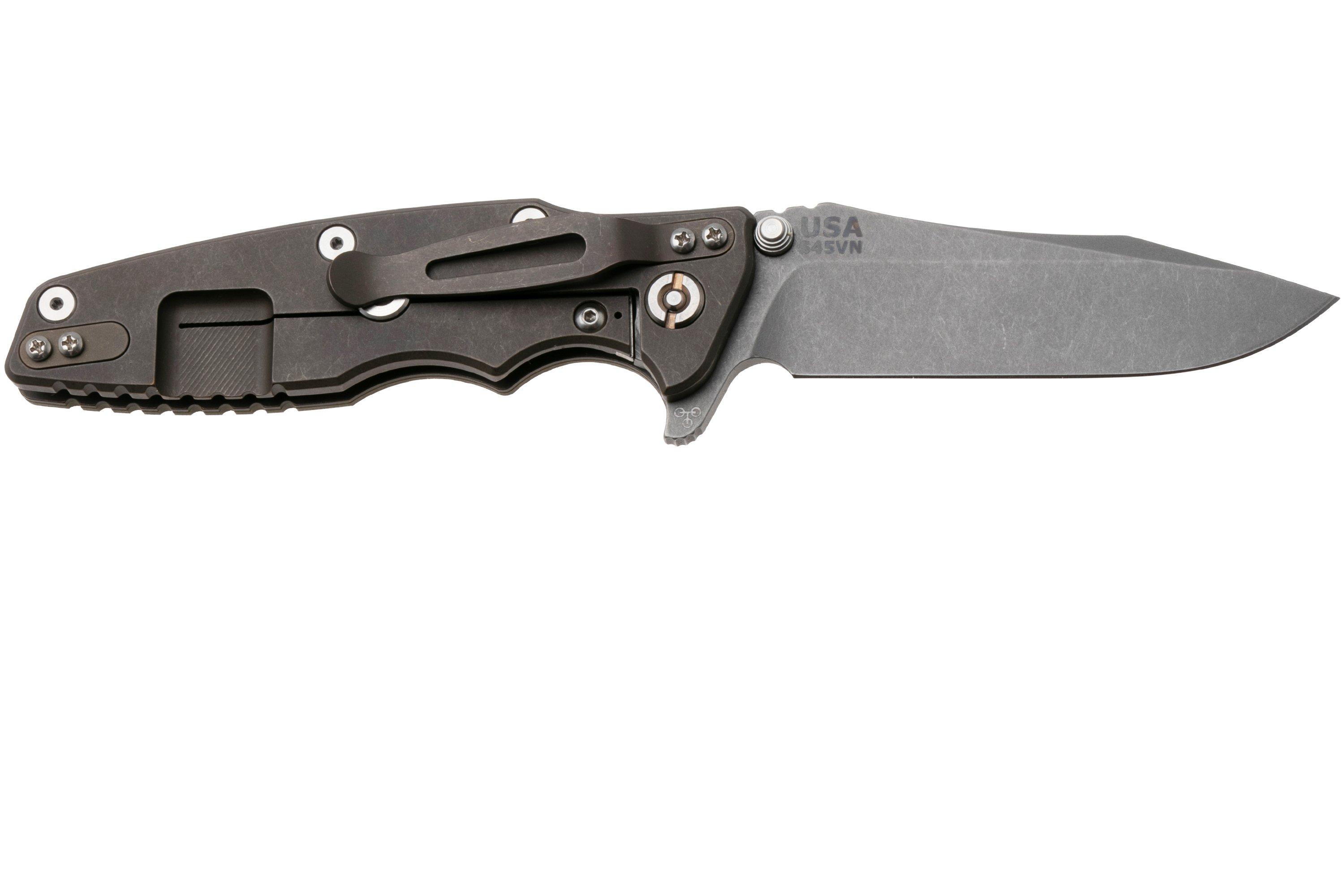 Rick Hinderer Eklipse 3.5" Spearpoint Battle Bronze S45VN, Titanium OD ...