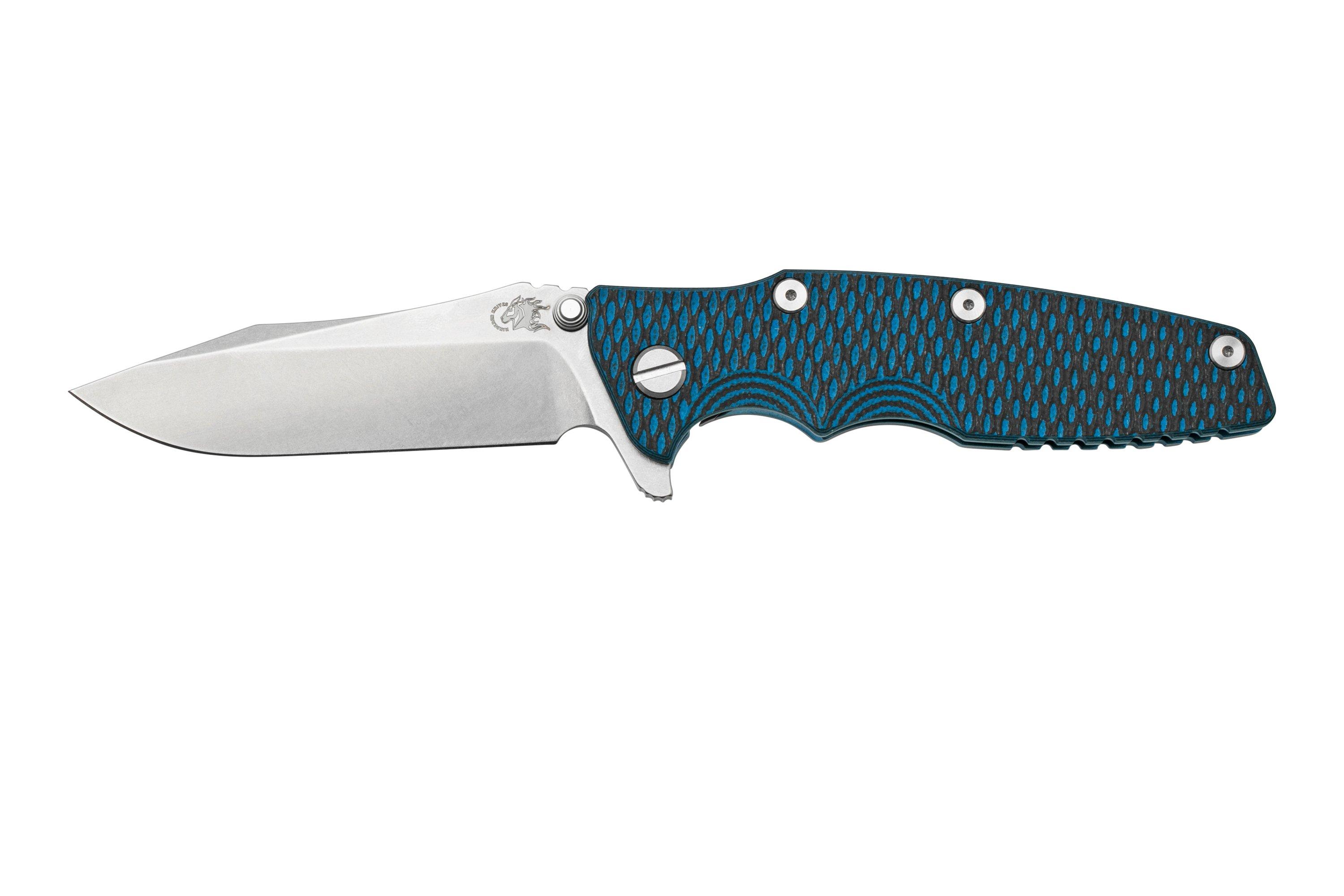 Rick Hinderer Eklipse 3.5” Spearpoint S45VN, Stonewash Blue, Blue Black ...