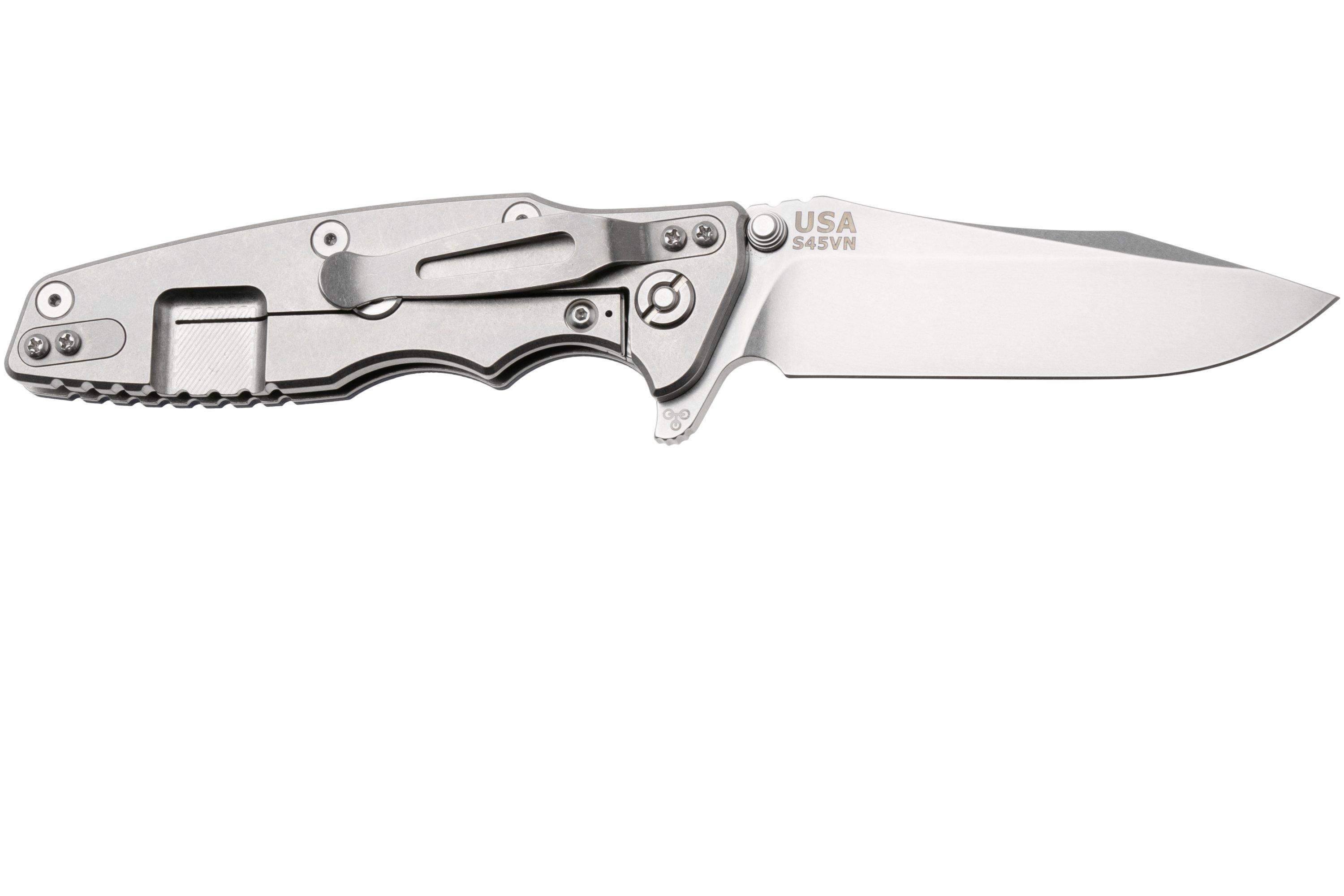 Rick Hinderer Eklipse 3.5" Spearpoint Stonewashed S45VN, Titanium Blue ...