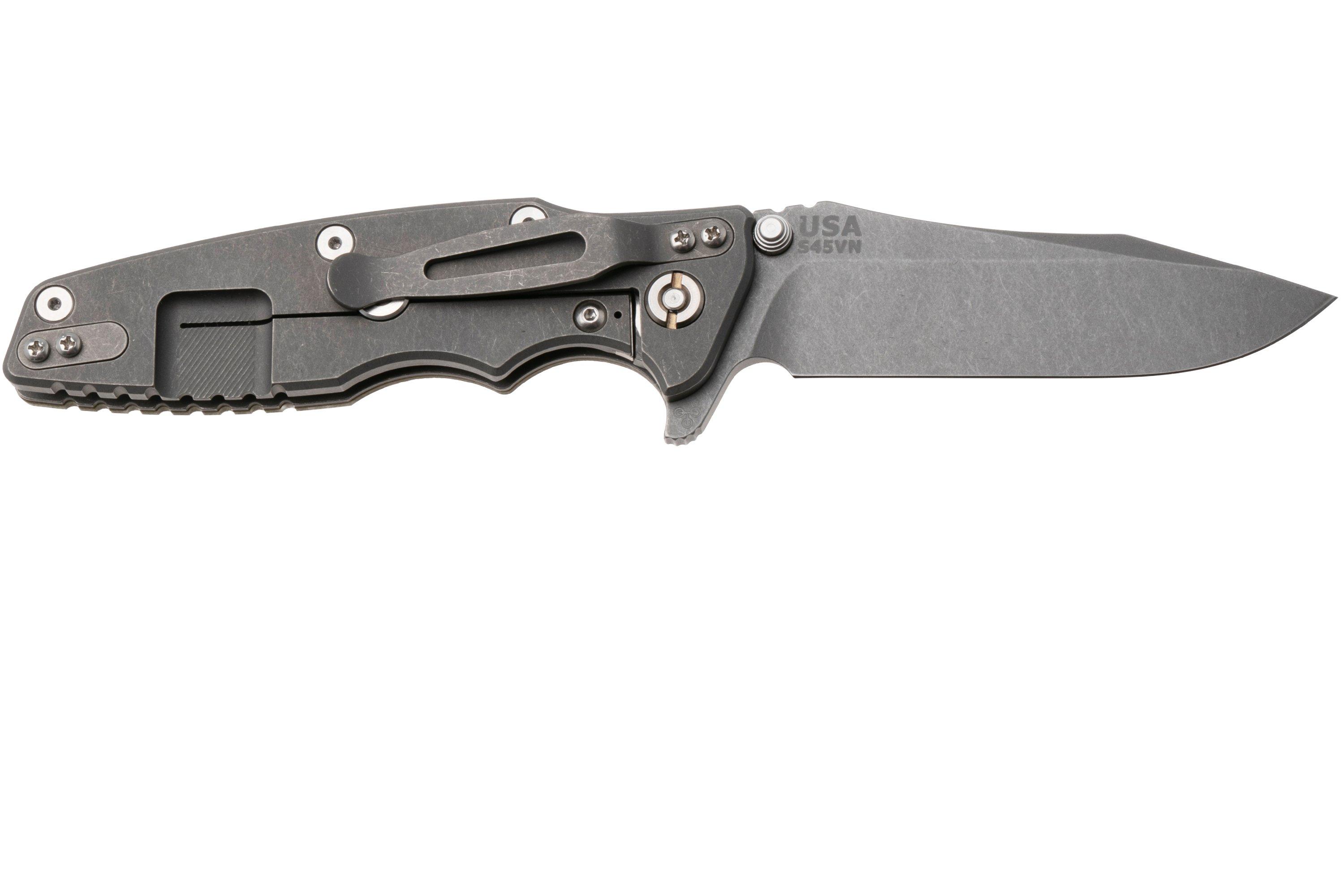 Rick Hinderer Eklipse 3.5" Spearpoint Working Finish S45VN, Titanium OD ...