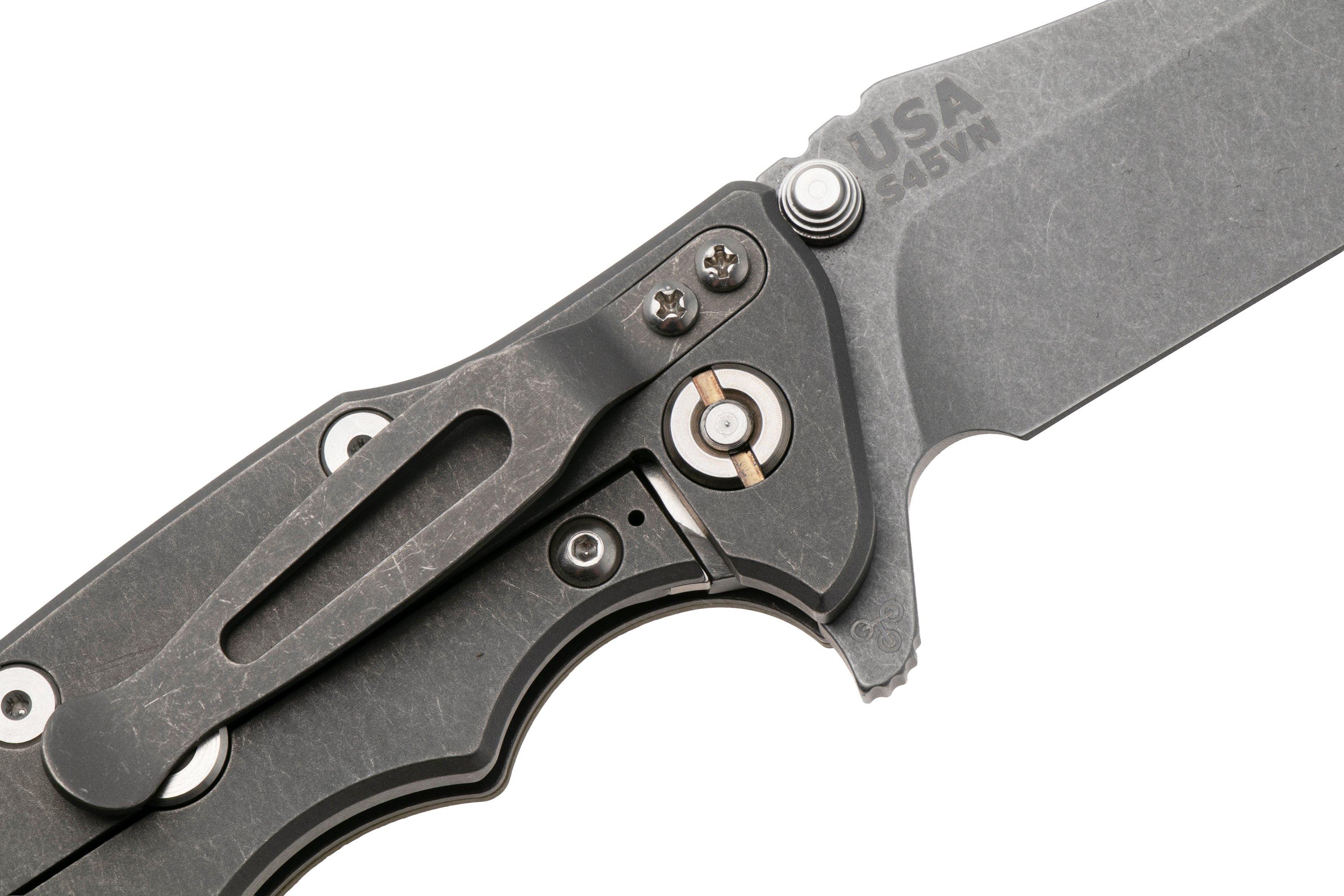 Rick Hinderer Eklipse 3.5" Spearpoint Working Finish S45VN, Titanium OD ...