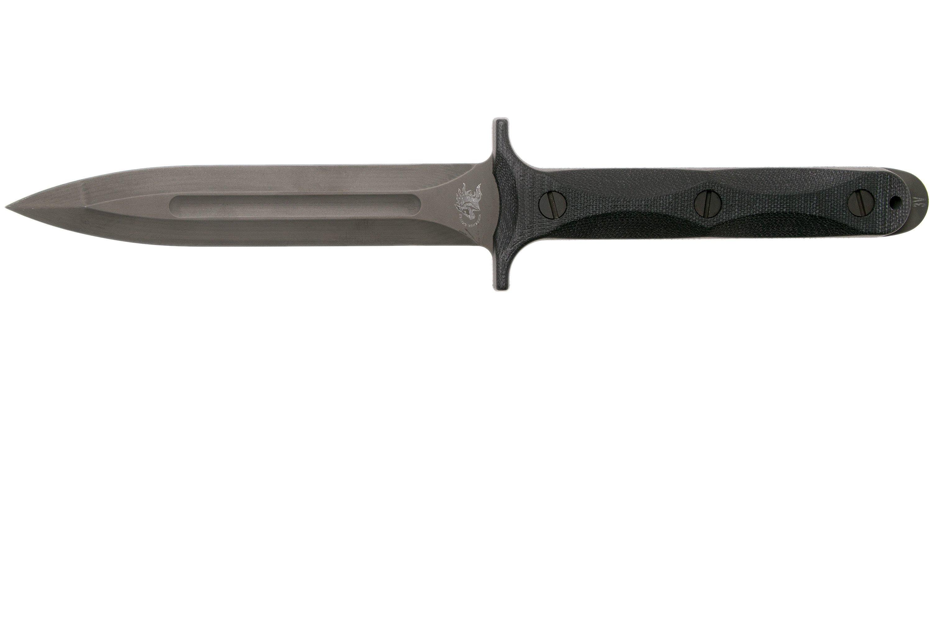 Rick Hinderer EK Dagger 3V DLC, Black Micarta commando dagger ...