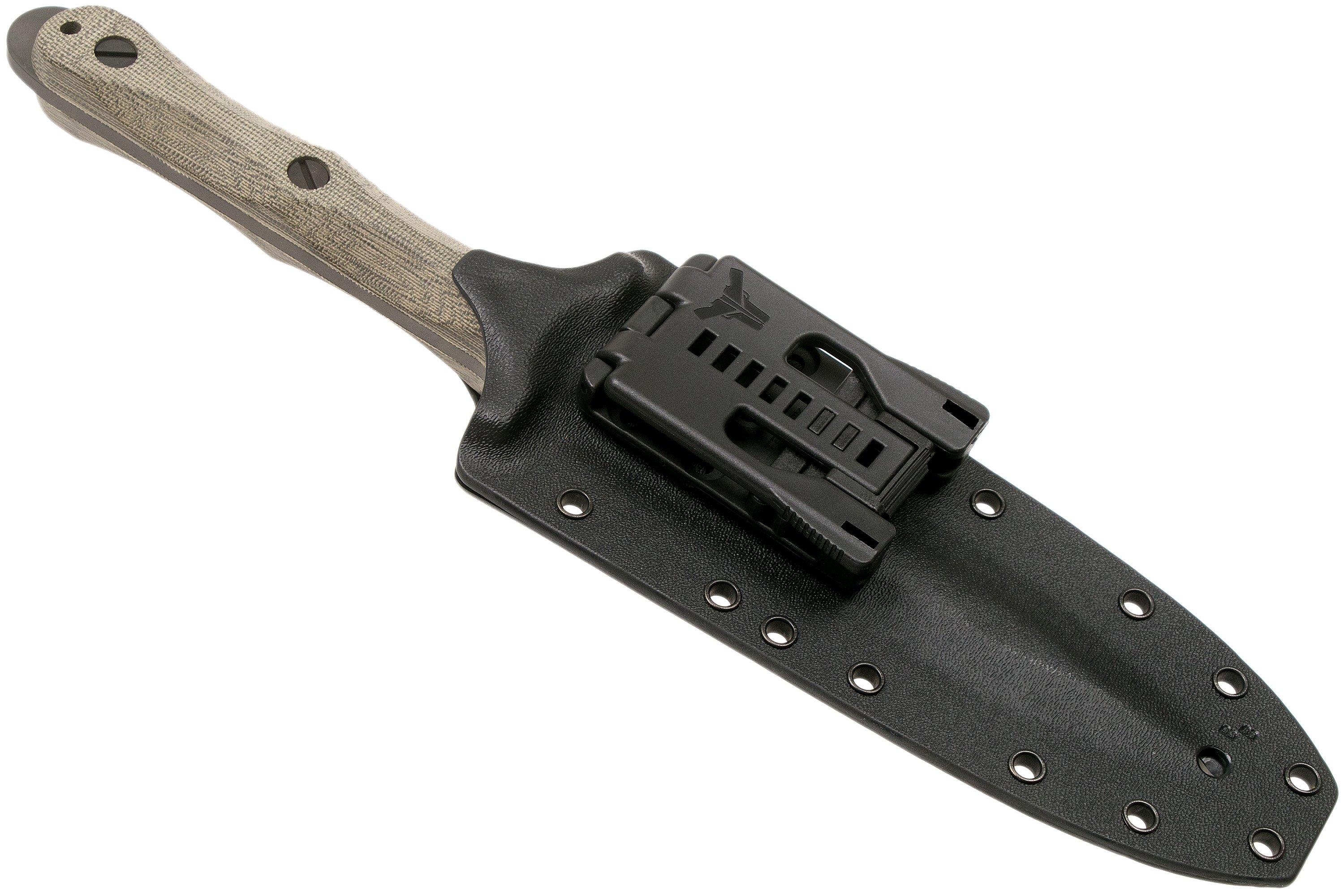 Rick Hinderer EK Dagger 3V DLC, OD Green Micarta commando dagger ...