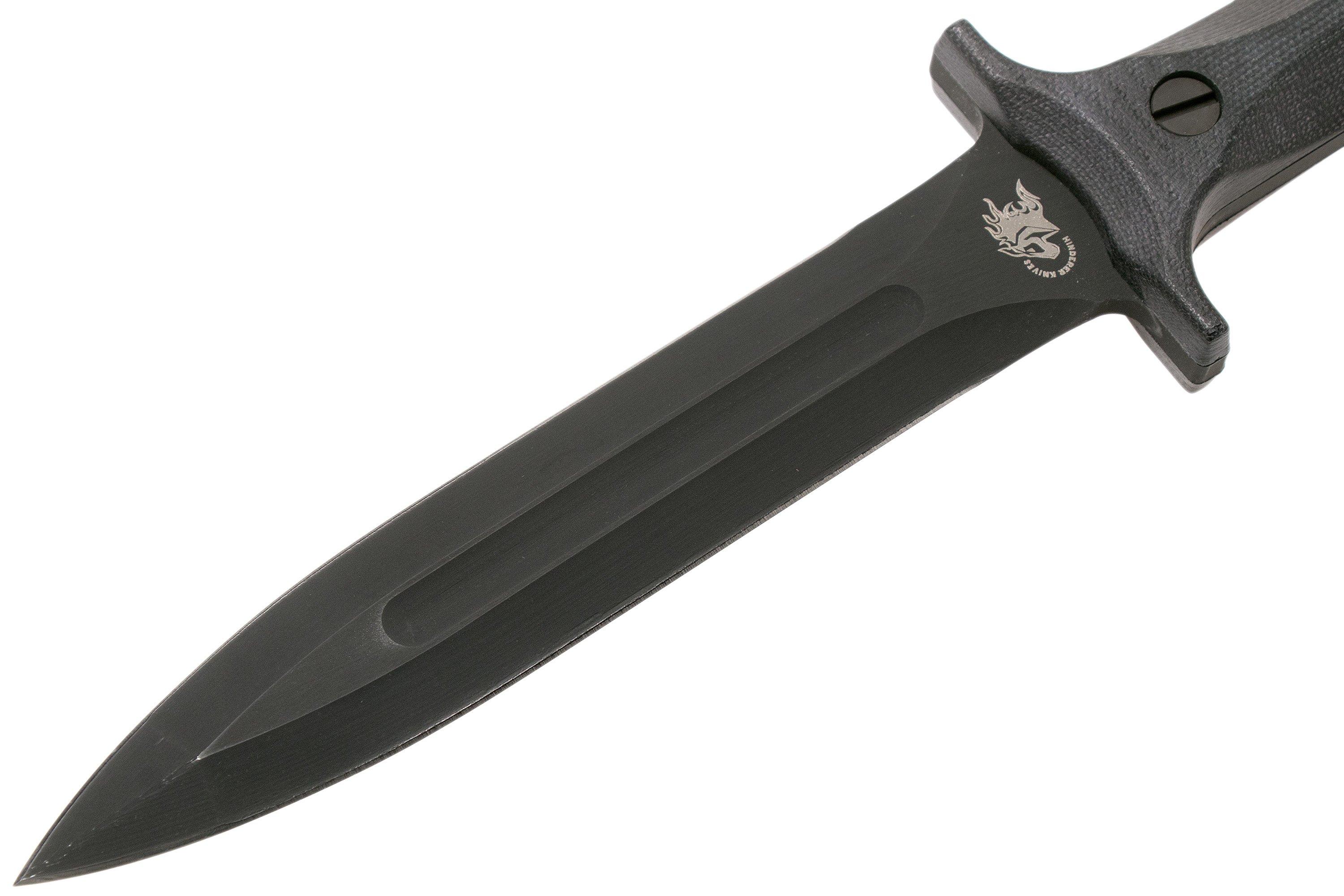 Rick Hinderer EK Dagger O1 Parkerized, Black Micarta commando dagger ...
