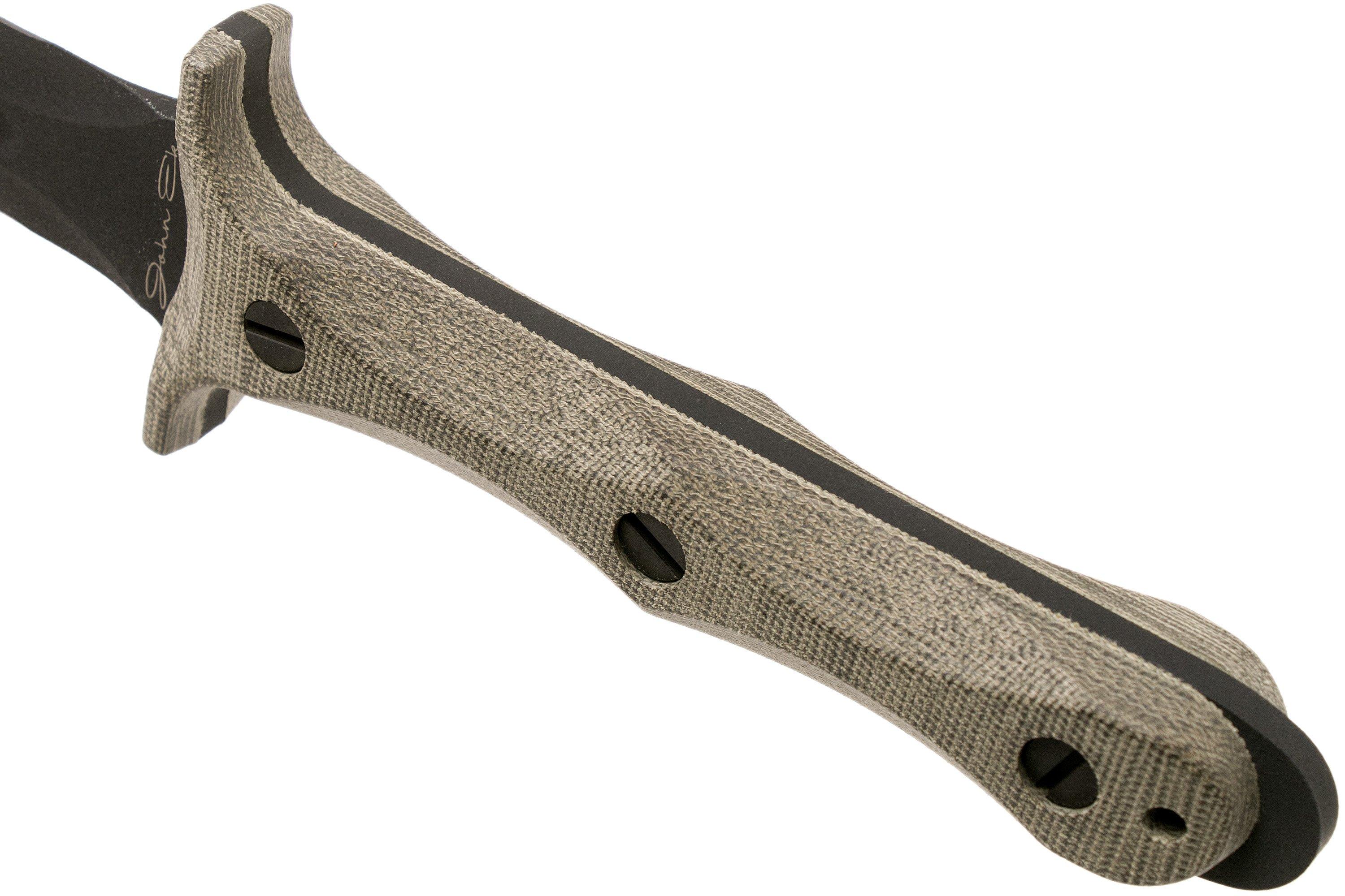 Rick Hinderer EK Dagger O1 Parkerized, OD Green Micarta commando dagger ...