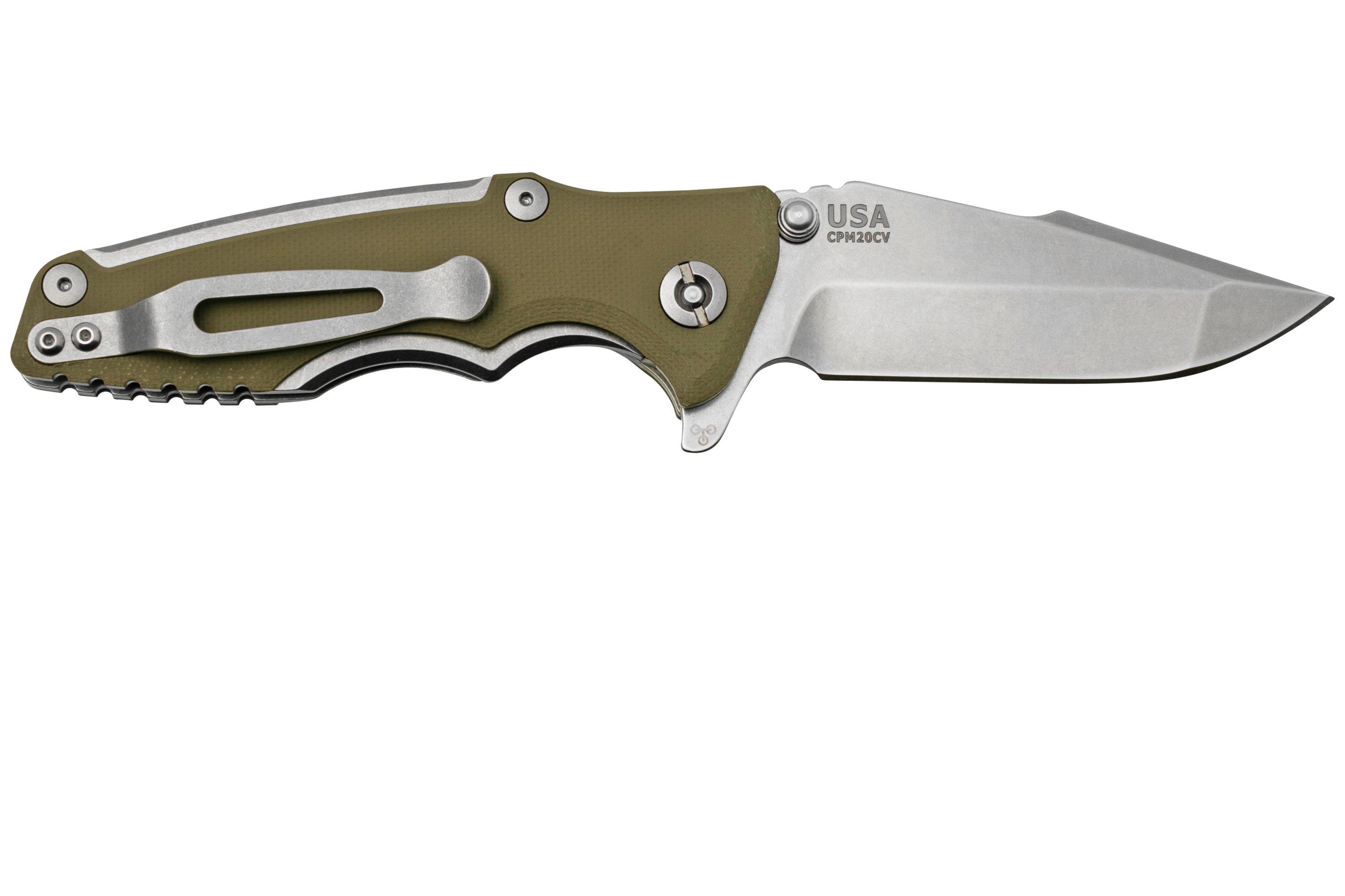Rick Hinderer Eklipse 3.0" 20CV Harpoon Spanto Stonewash OD Green ...