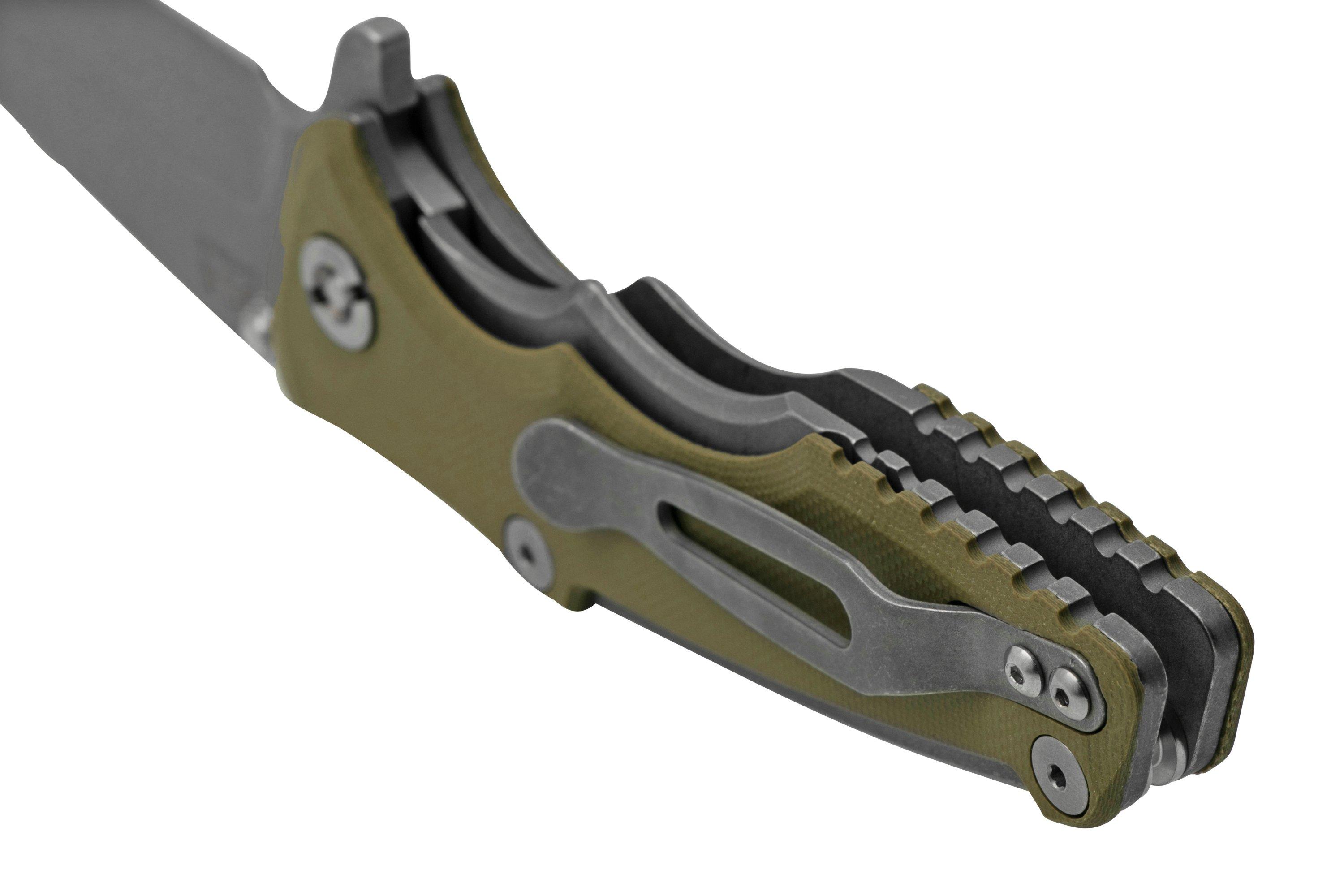 Rick Hinderer Eklipse 3.0" 20CV Working Finish Harpoon Spanto OD Green ...