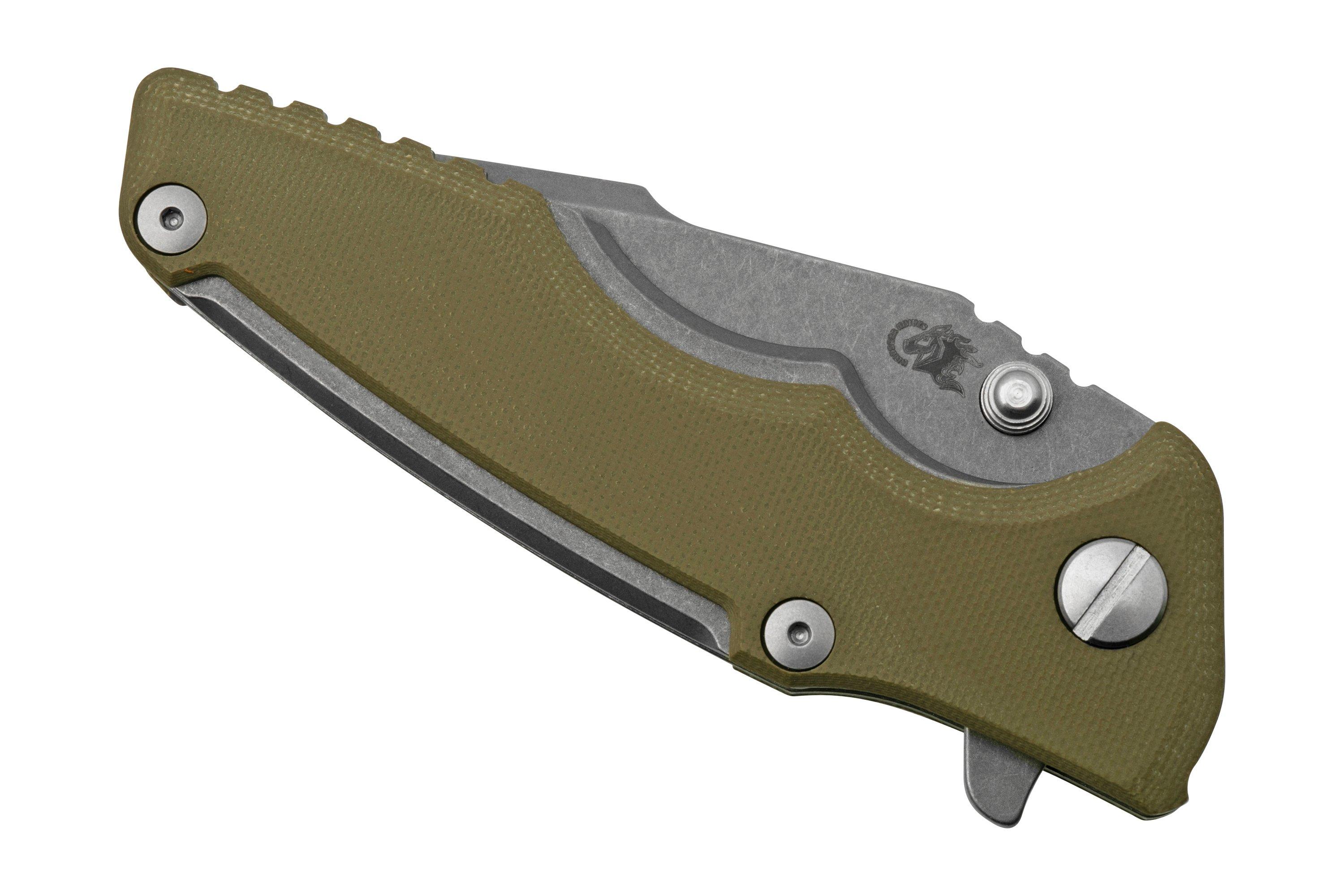 Rick Hinderer Eklipse 3.0" 20CV Working Finish Harpoon Spanto OD Green ...