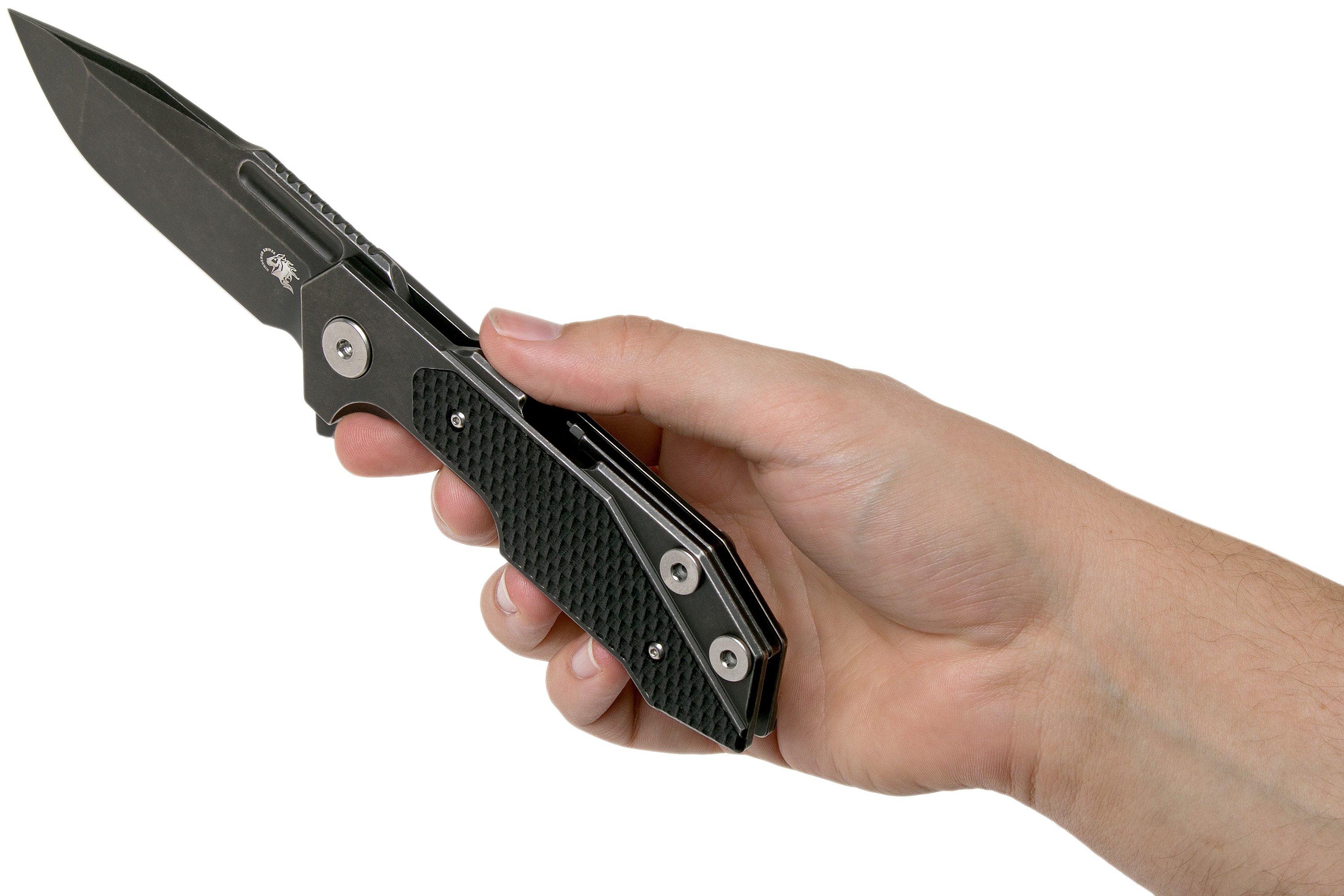 Rick Hinderer Fulltrack Spanto Battle Black S35VN couteau de poche ...