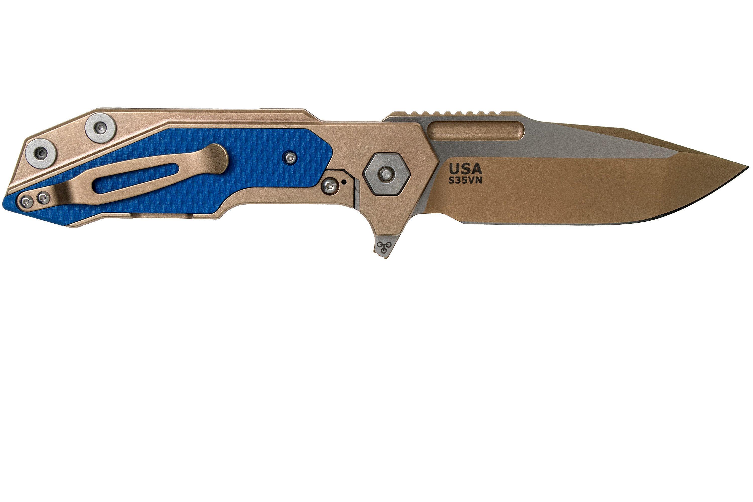 Rick Hinderer Fulltrack Spanto S35VN Two Tone, DLC Gold Edition, Blue ...
