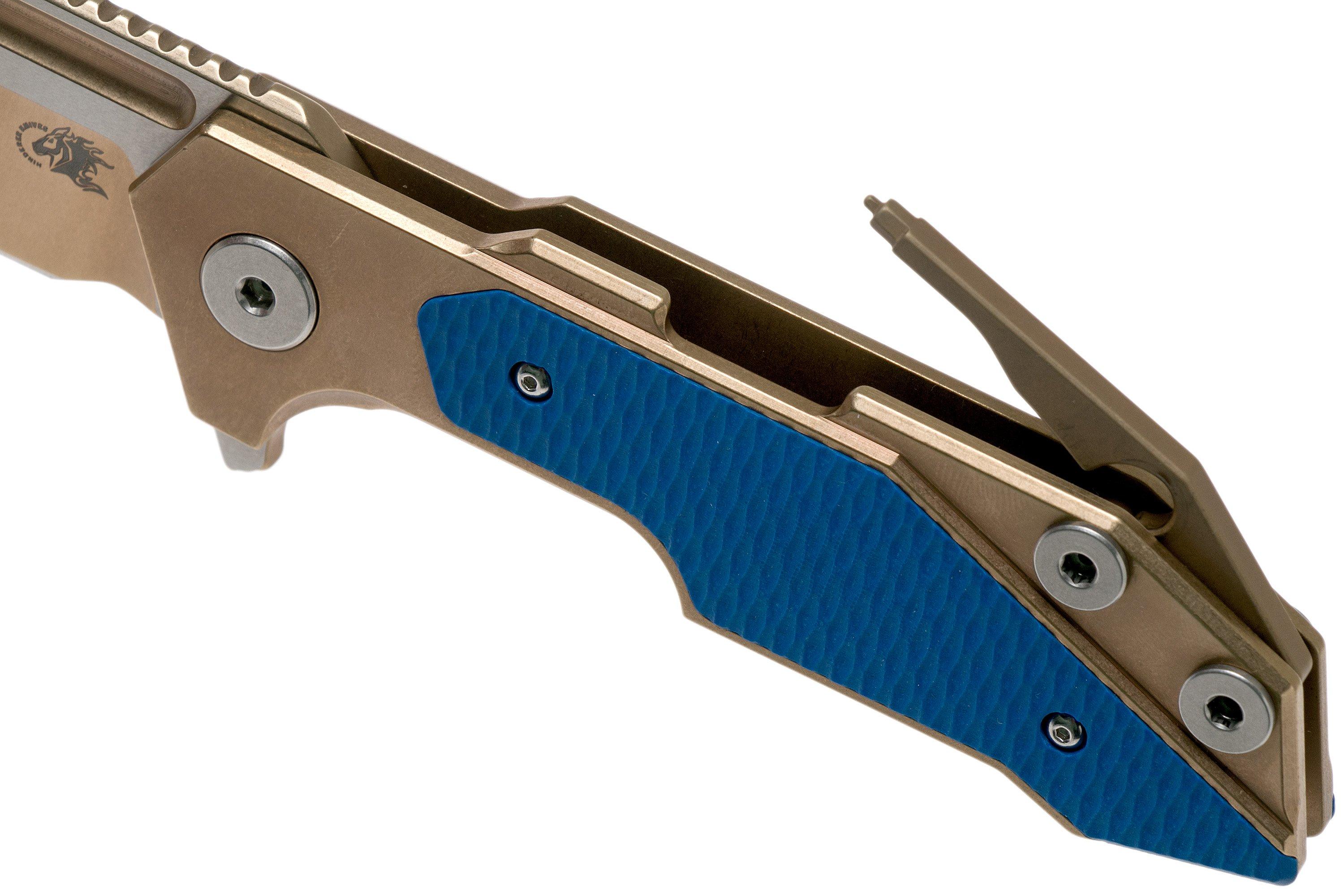 Rick Hinderer Fulltrack Spanto S35VN Two Tone, DLC Gold Edition, Blue ...