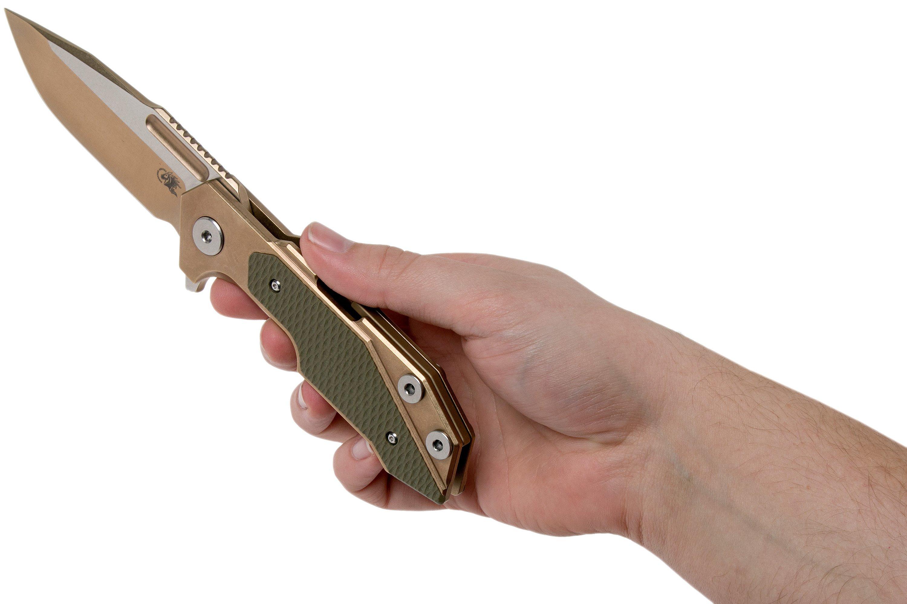 Rick Hinderer Fulltrack Spanto S35VN Two Tone, DLC Gold Edition, OD ...