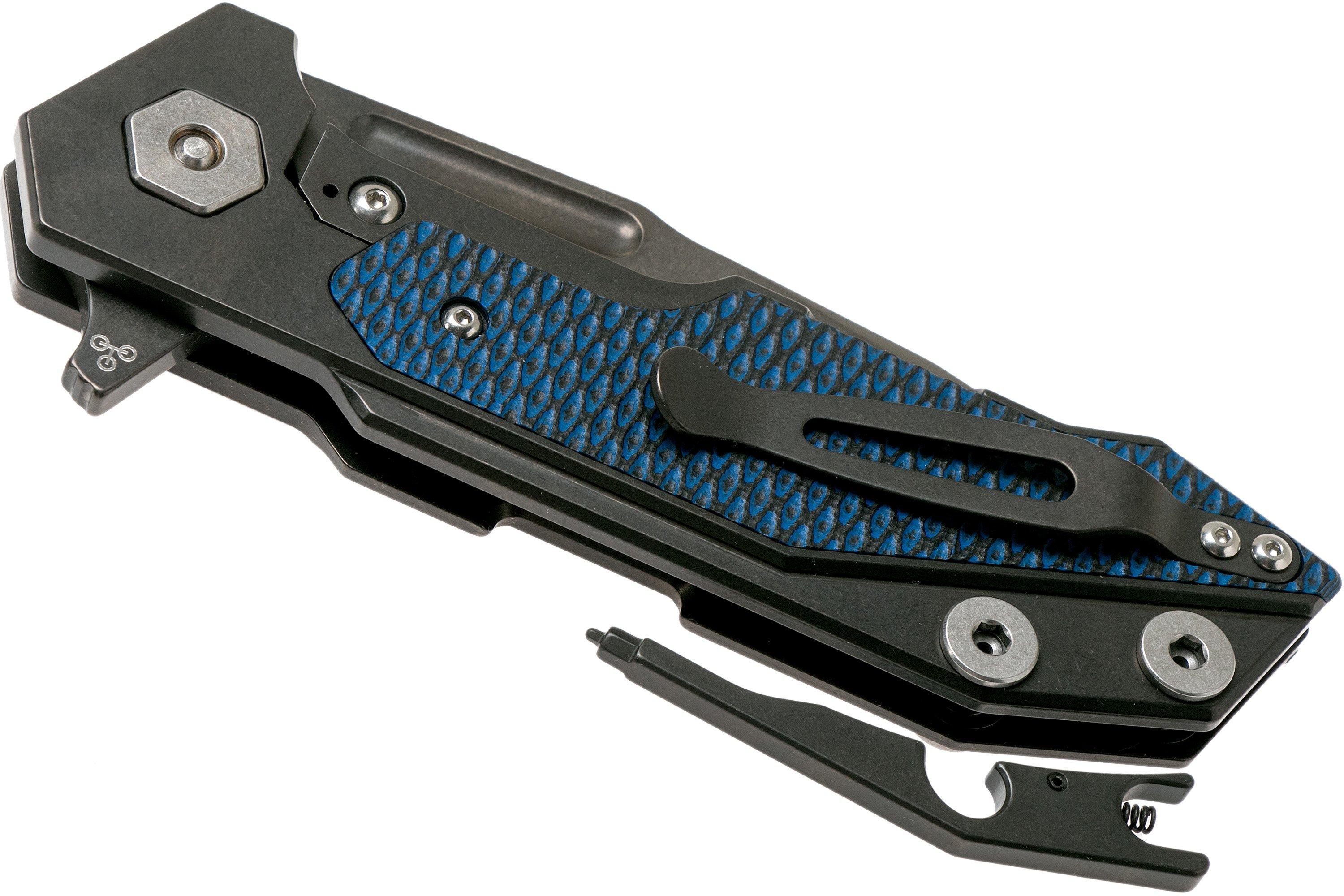 Rick Hinderer Fulltrack Spanto Black DLC S35VN Black/Blue G10 zakmes ...