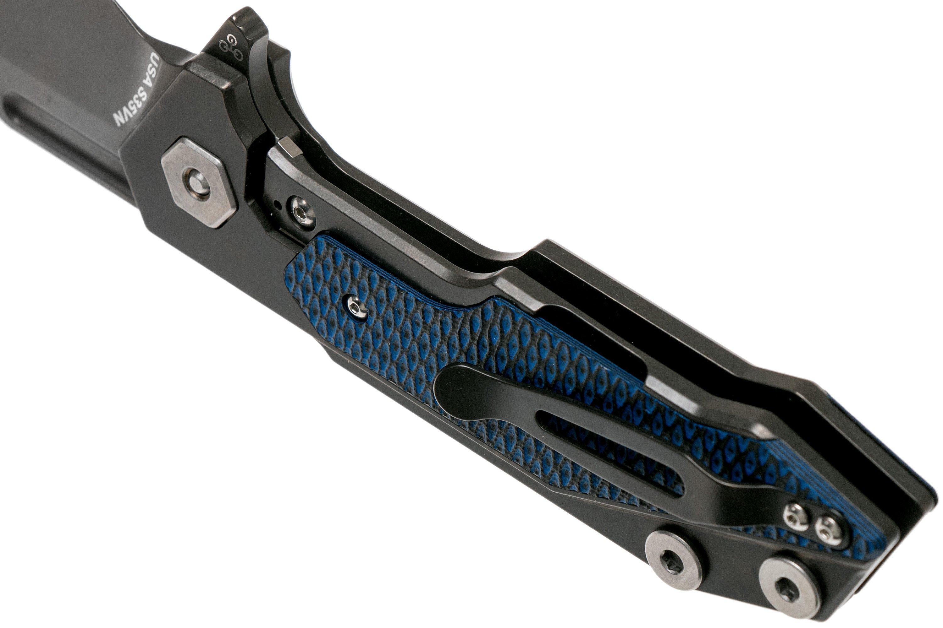 Rick Hinderer Fulltrack Spanto Black DLC S35VN Black/Blue G10 navalha ...