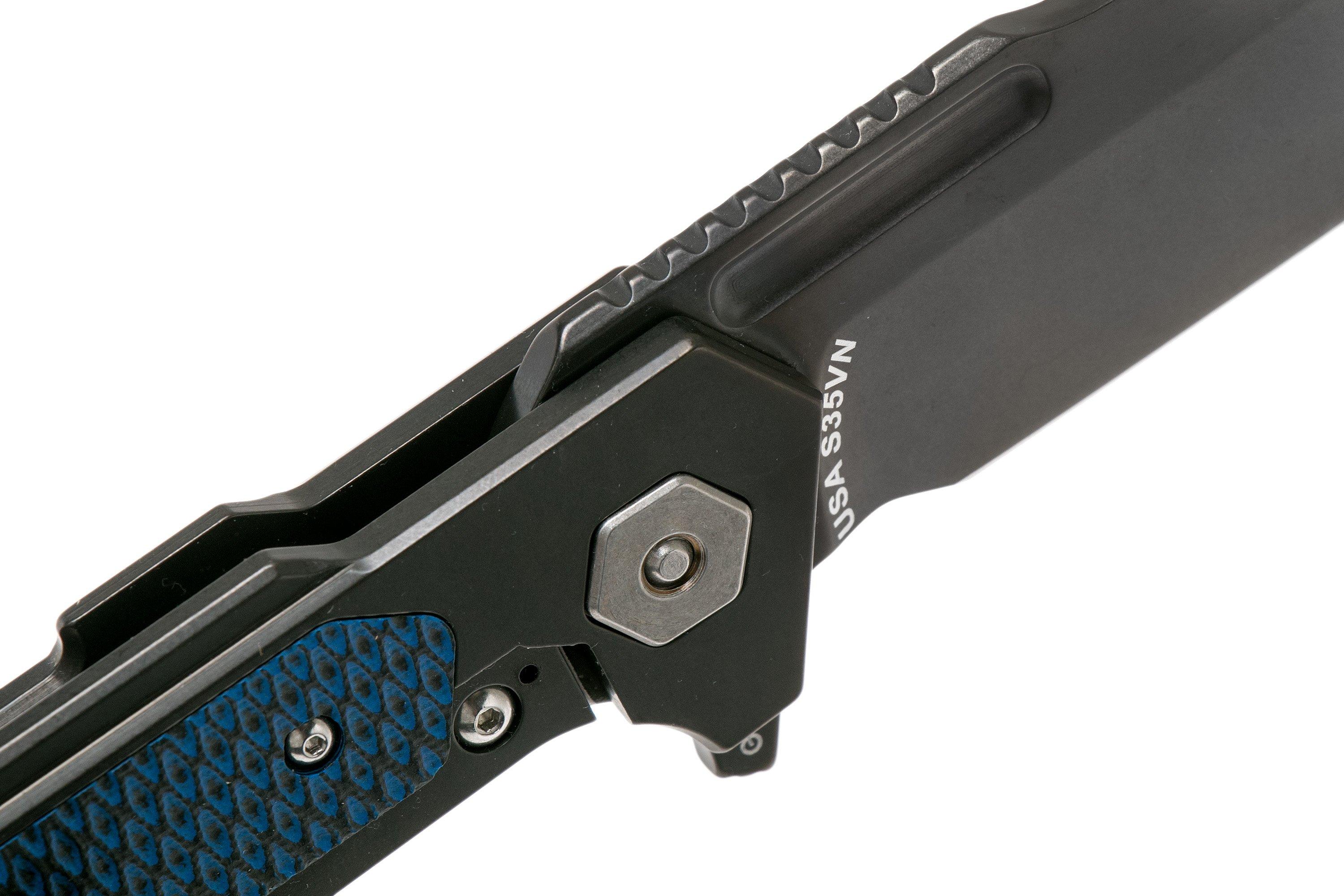 Rick Hinderer Fulltrack Spanto Black DLC S35VN Black/Blue G10 zakmes ...
