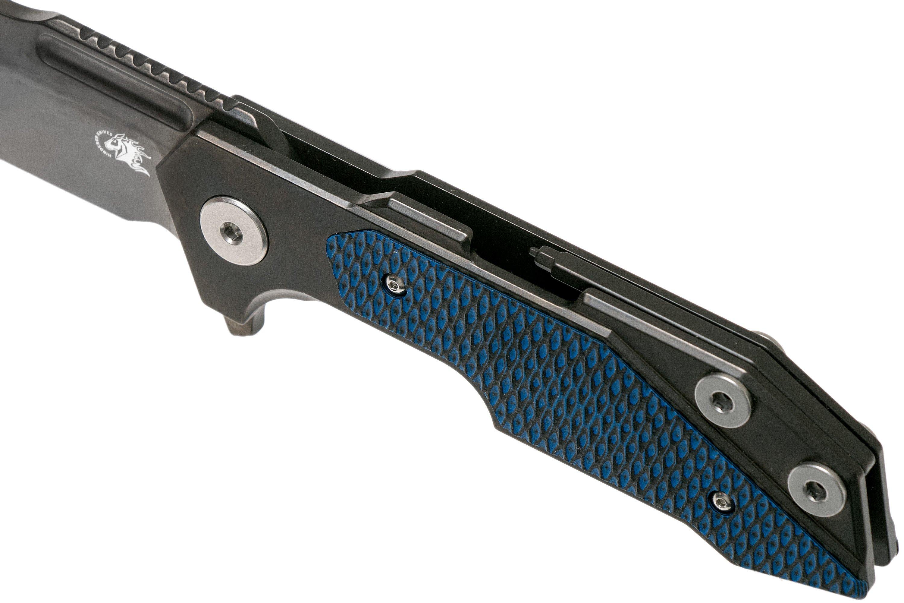 Rick Hinderer Fulltrack Spanto Black DLC S35VN Black/Blue G10 zakmes ...