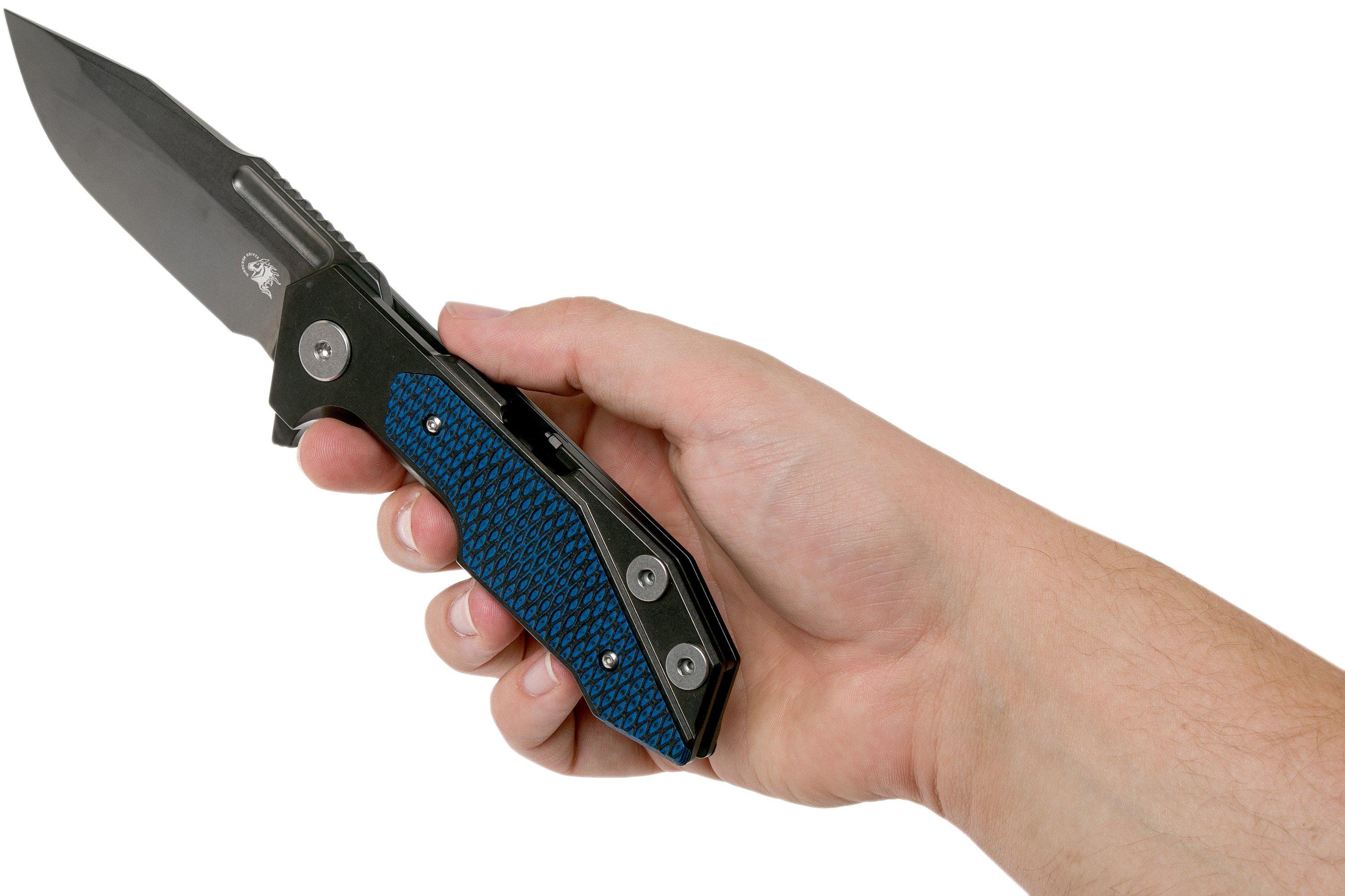 Rick Hinderer Fulltrack Spanto Black DLC S35VN Black/Blue G10 zakmes ...