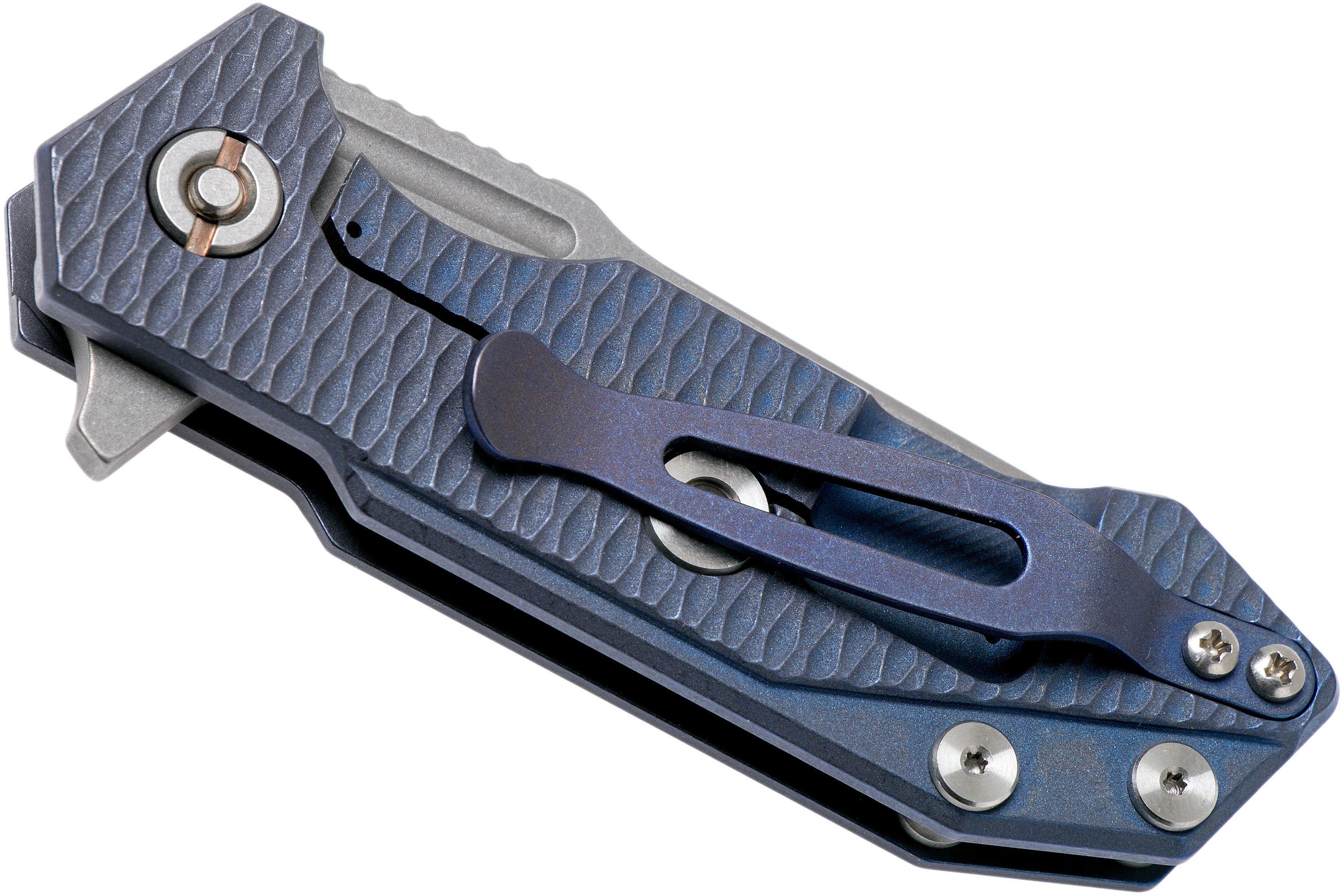 Rick Hinderer Half Track Textured Ti 2.75" Battle Blue pocket knife ...
