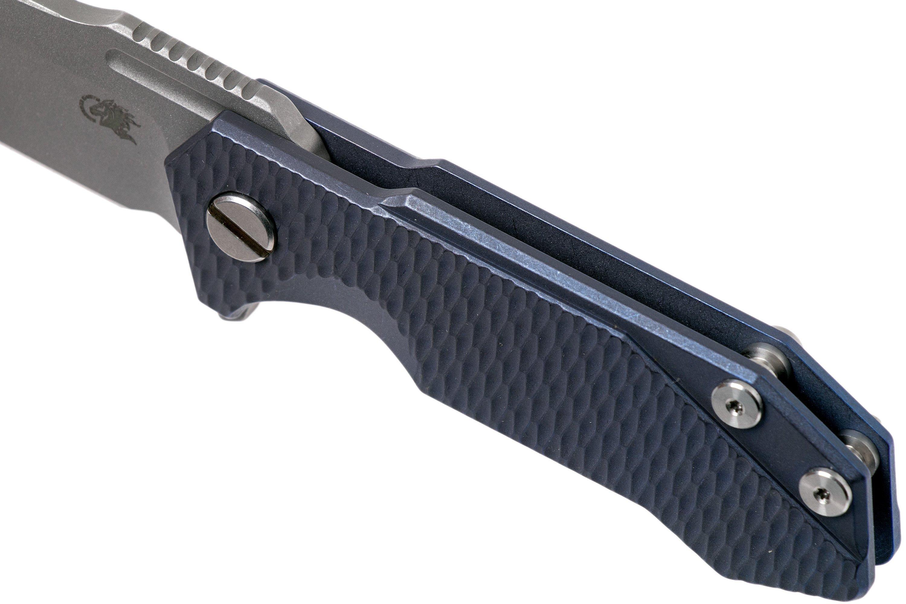 Rick Hinderer Half Track Textured Ti 2.75" Battle Blue pocket knife ...