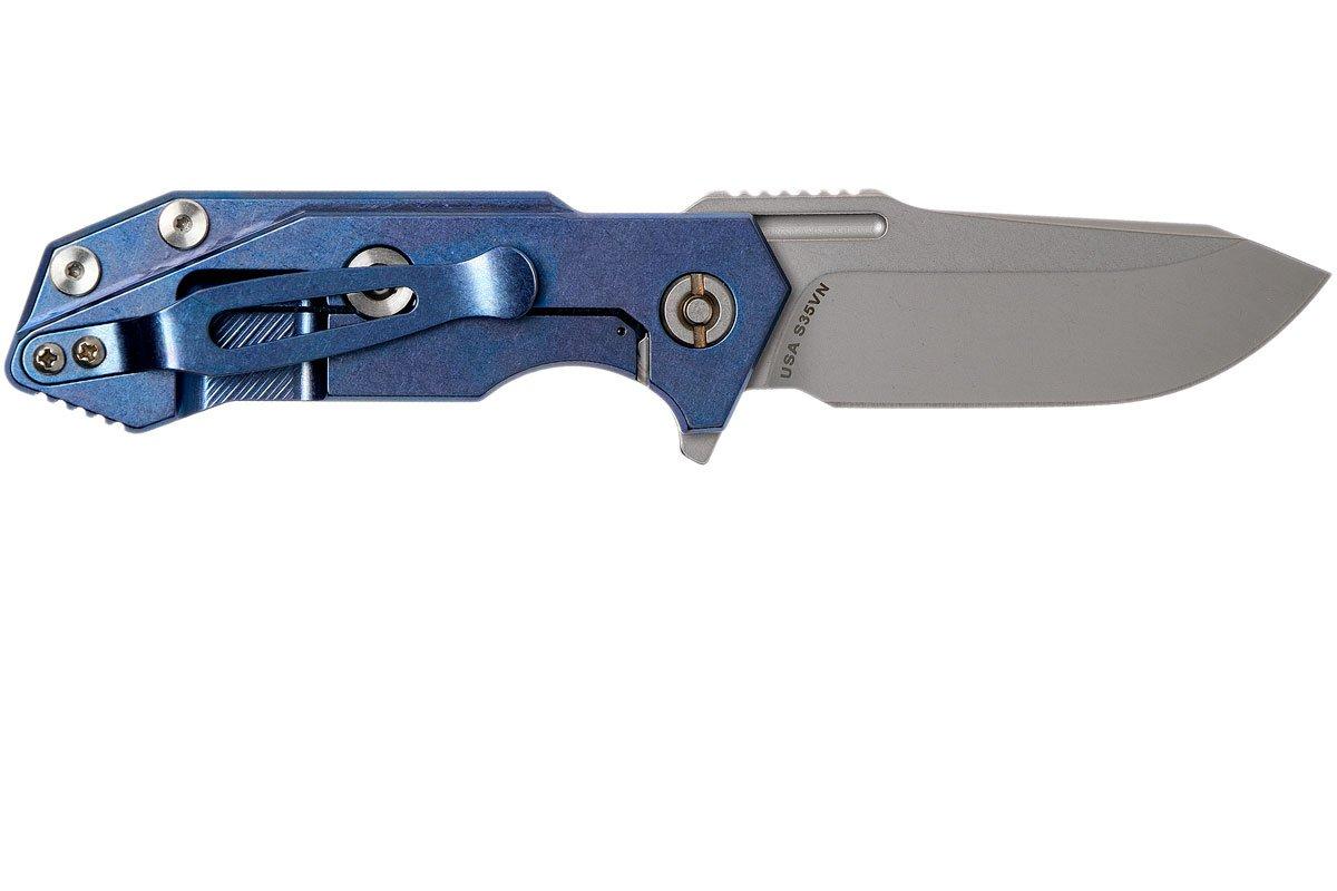Rick Hinderer Half Track Blue Ti 2.75" stonewashed pocket knife ...