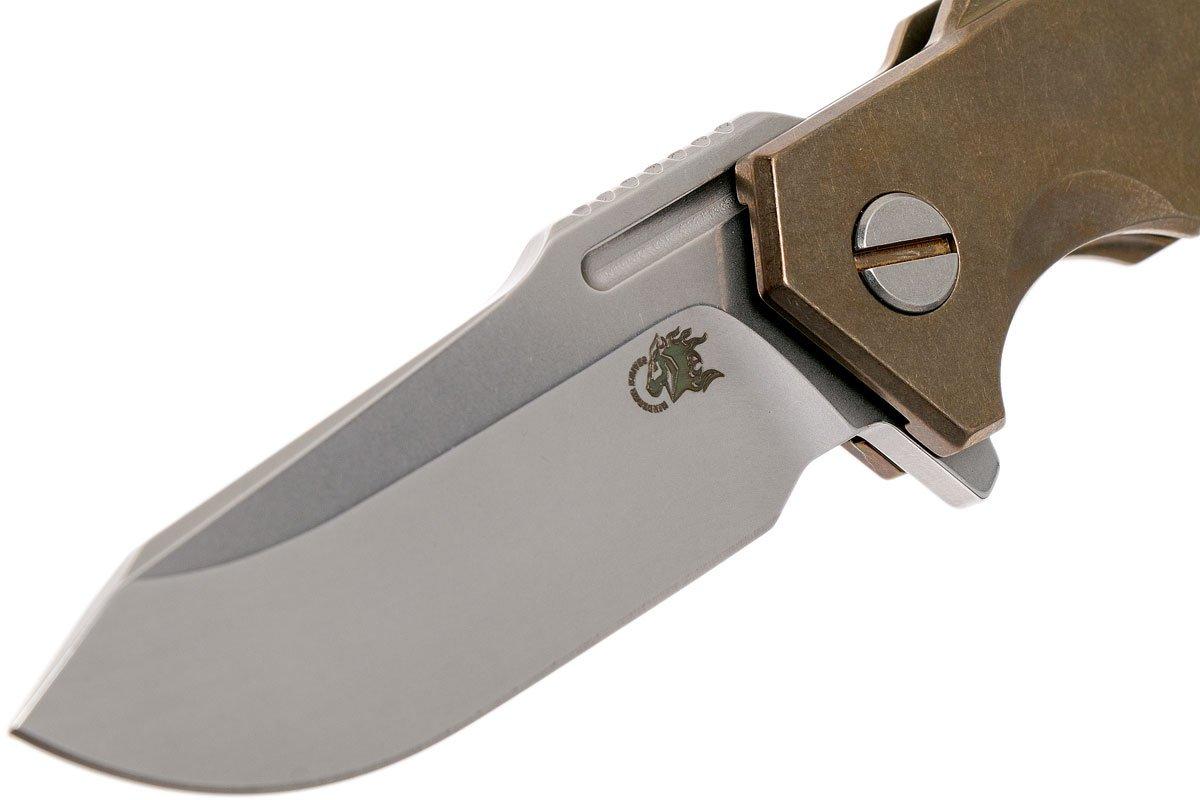 Rick Hinderer Half Track Bronze Ti 2.75" stonewashed pocket knife ...