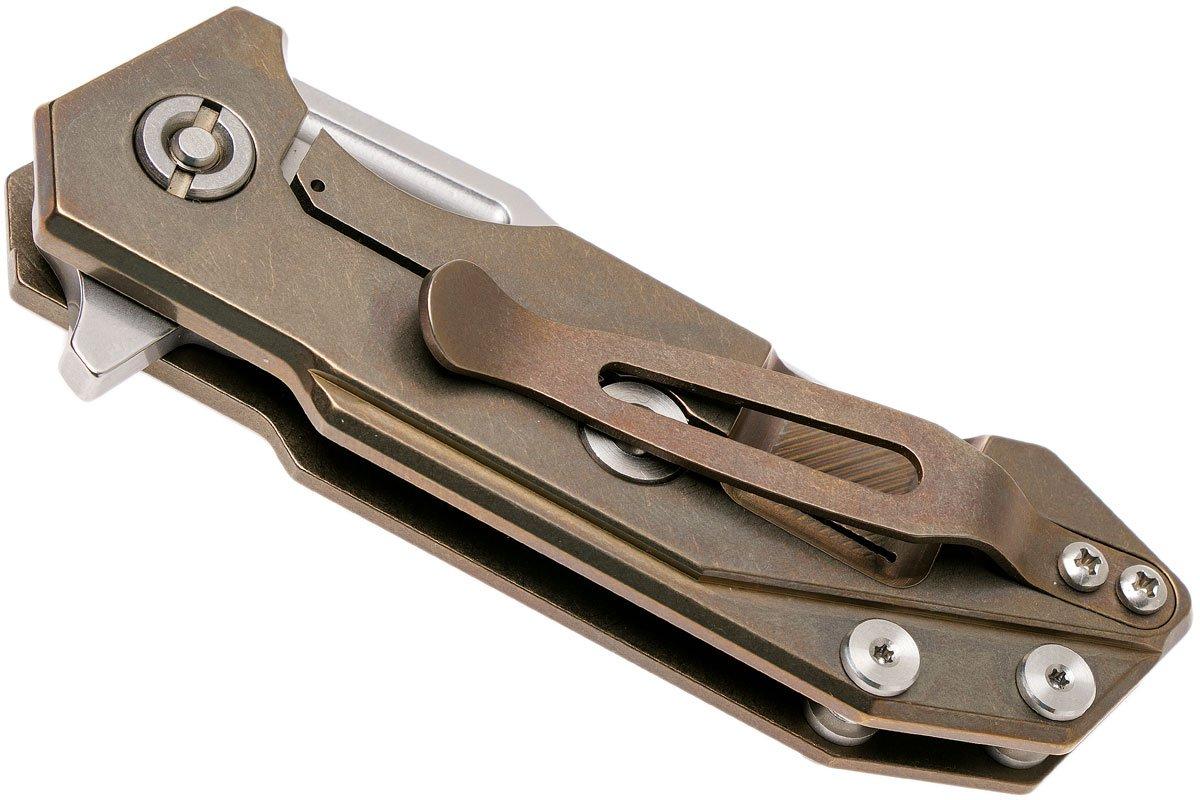 Rick Hinderer Half Track Bronze Ti 2.75" stonewashed pocket knife ...