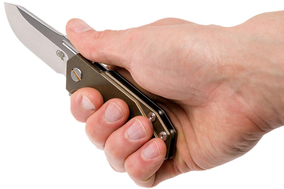 Rick Hinderer Half Track Bronze Ti 2.75" stonewashed pocket knife ...