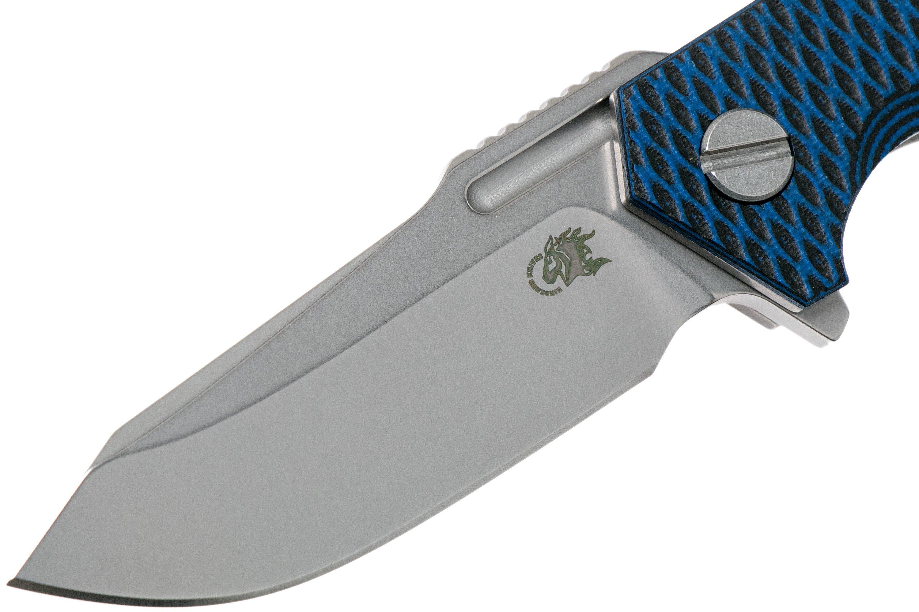 Rick Hinderer Half Track Gen 2, Spearpoint 20CV, Black & Blue G10 ...