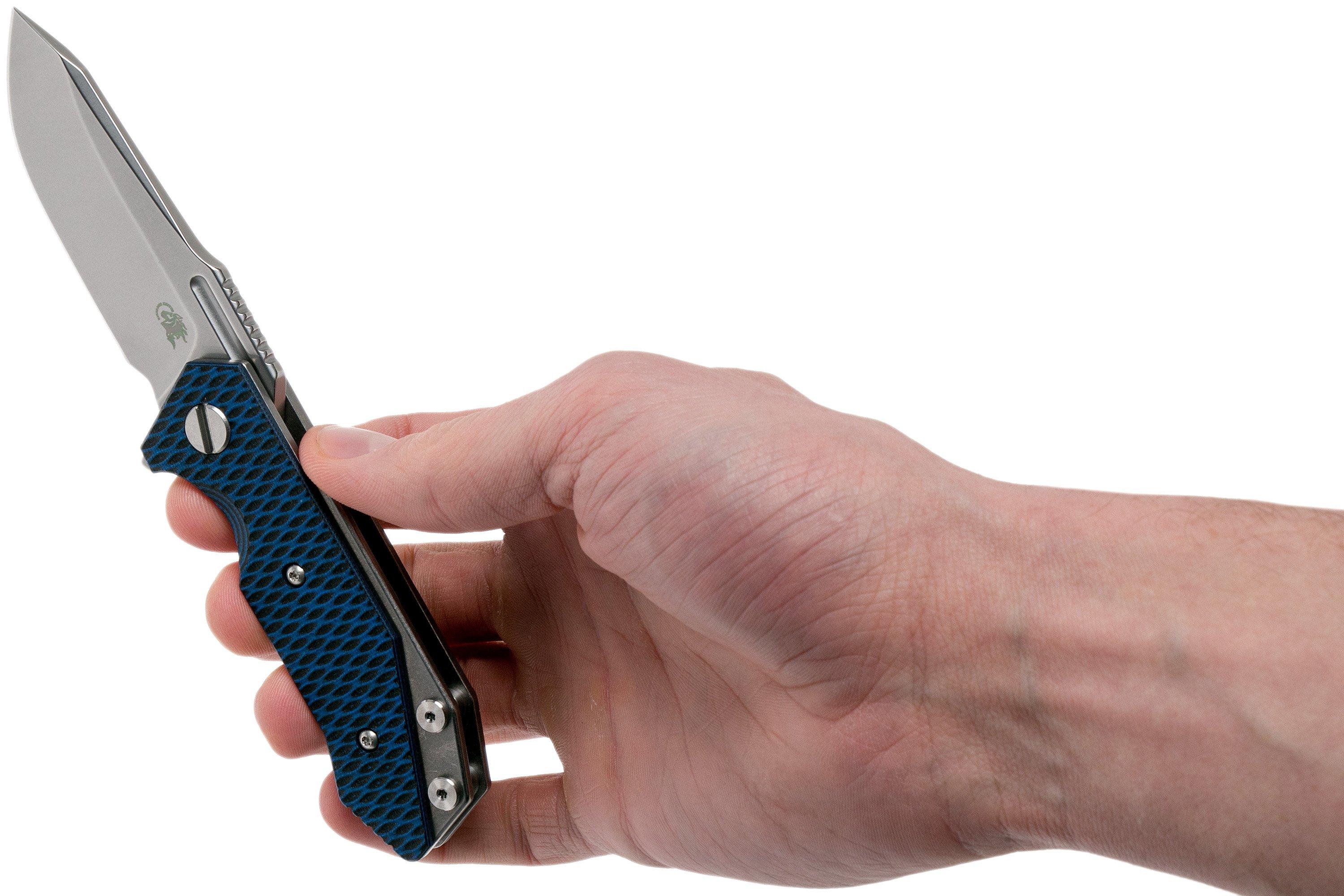 Rick Hinderer Half Track Gen 2, Spearpoint 20CV, Black & Blue G10 ...