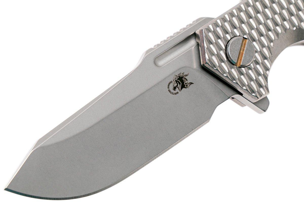 Rick Hinderer Half Track Textured Ti 2.75" stonewashed pocket knife ...