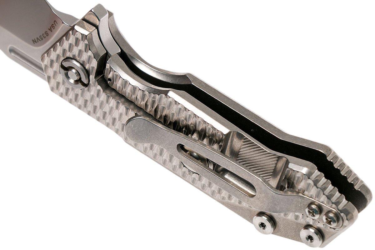 Rick Hinderer Half Track Textured Ti 2.75" stonewashed pocket knife ...