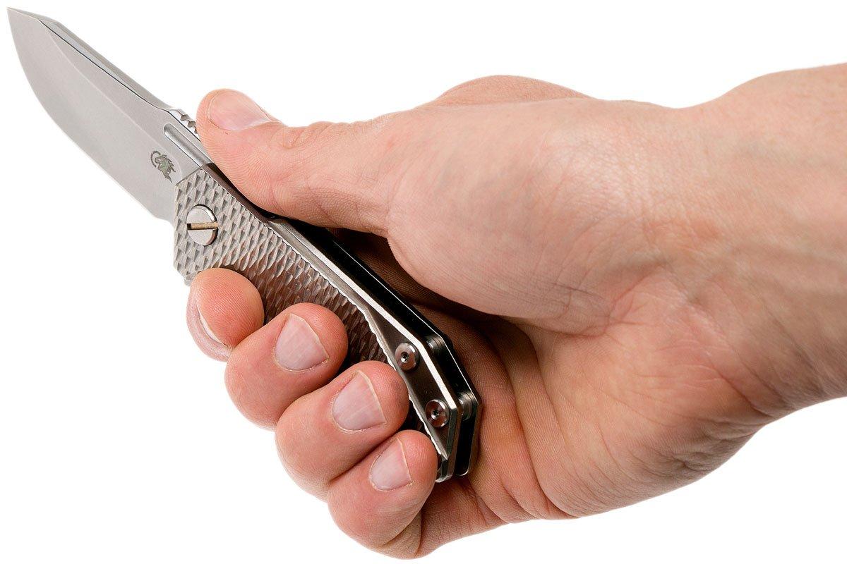 Rick Hinderer Half Track Textured Ti 2.75" stonewashed pocket knife ...