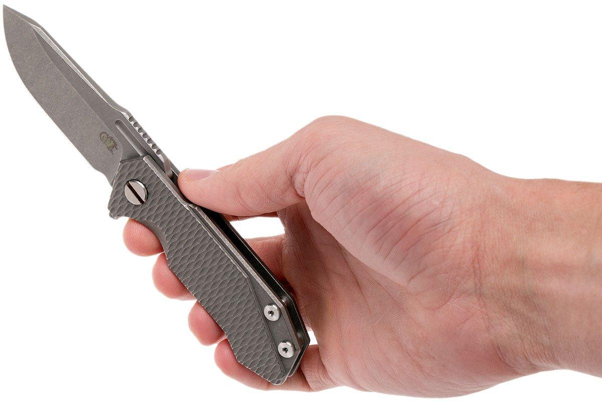 Rick Hinderer Half Track Textured Ti 2.75" Working Finish pocket knife ...