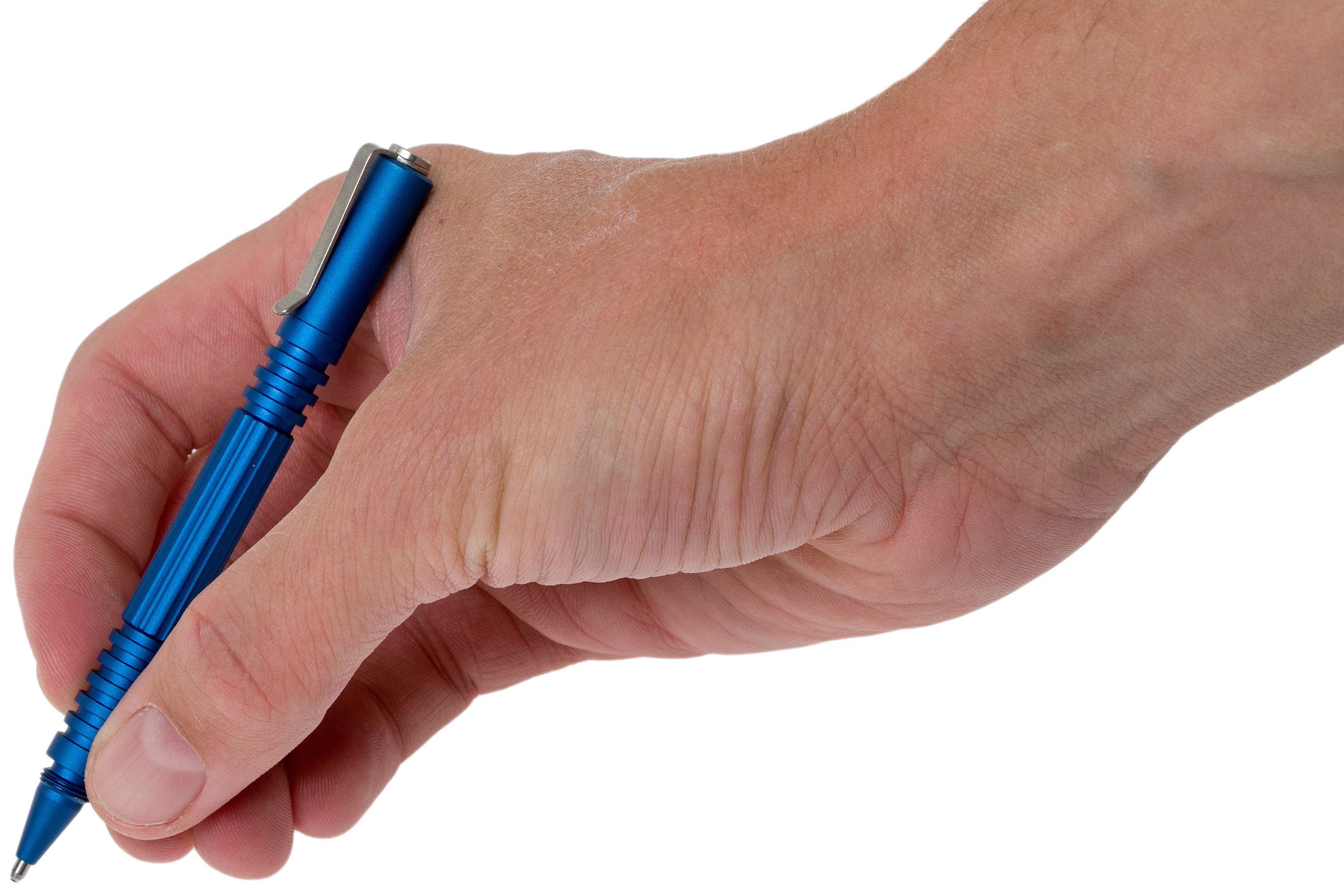 Rick Hinderer Investigator Pen Aluminium Matte Blue, tactical pen ...