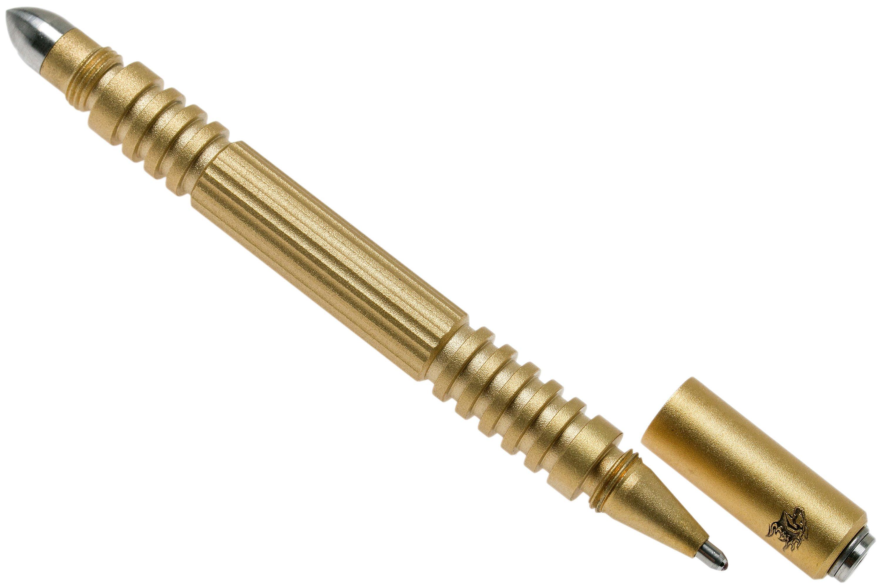 Rick Hinderer Investigator Pen Brass/Messing, beadblasted, tactical pen ...