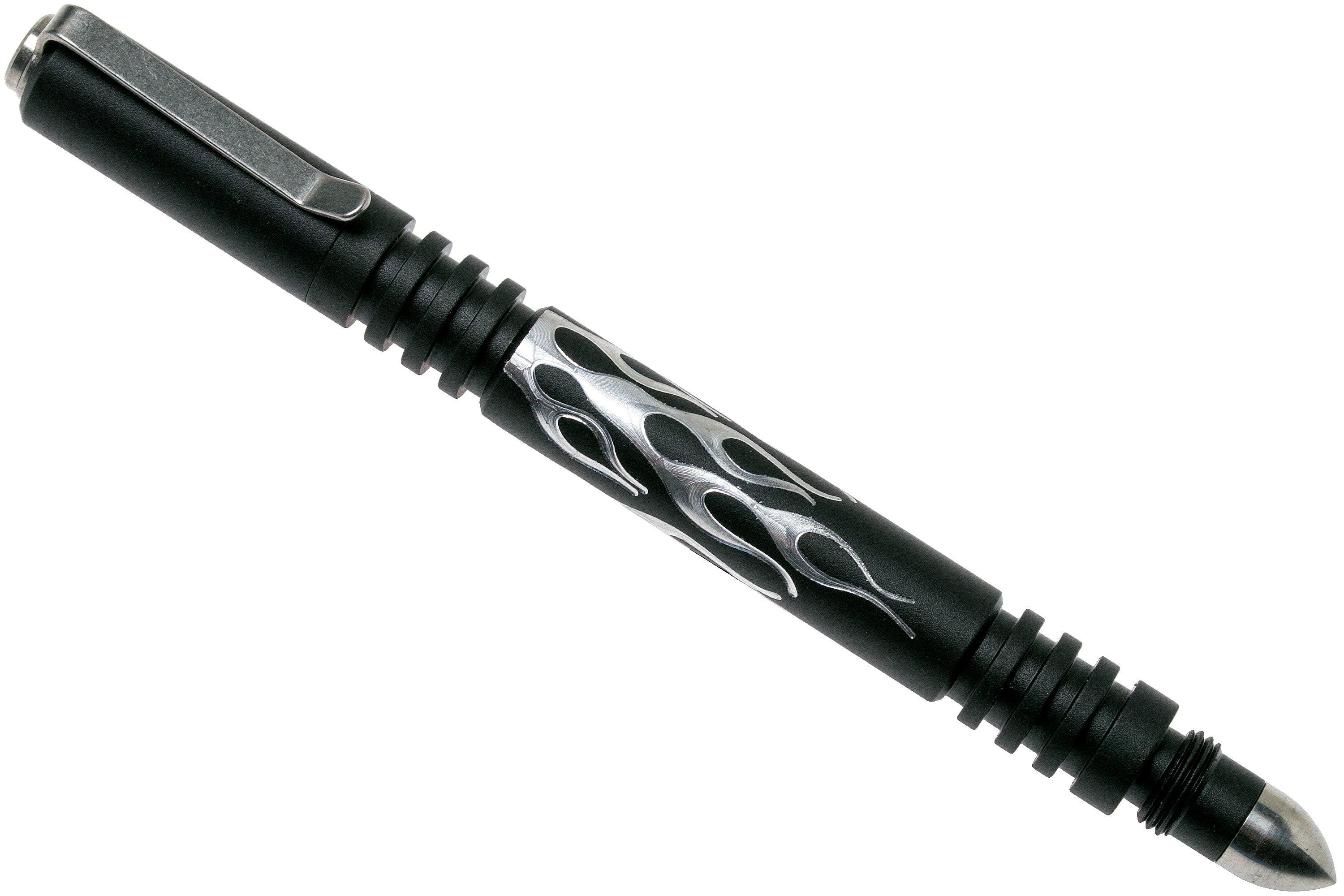 Rick Hinderer Investigator Pen Flames Aluminium Matte Black, tactical ...